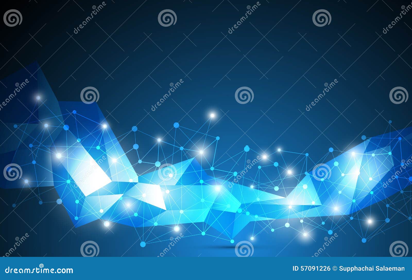 Vector Abstract Geometric Internet Networking Concept Background Stock ...