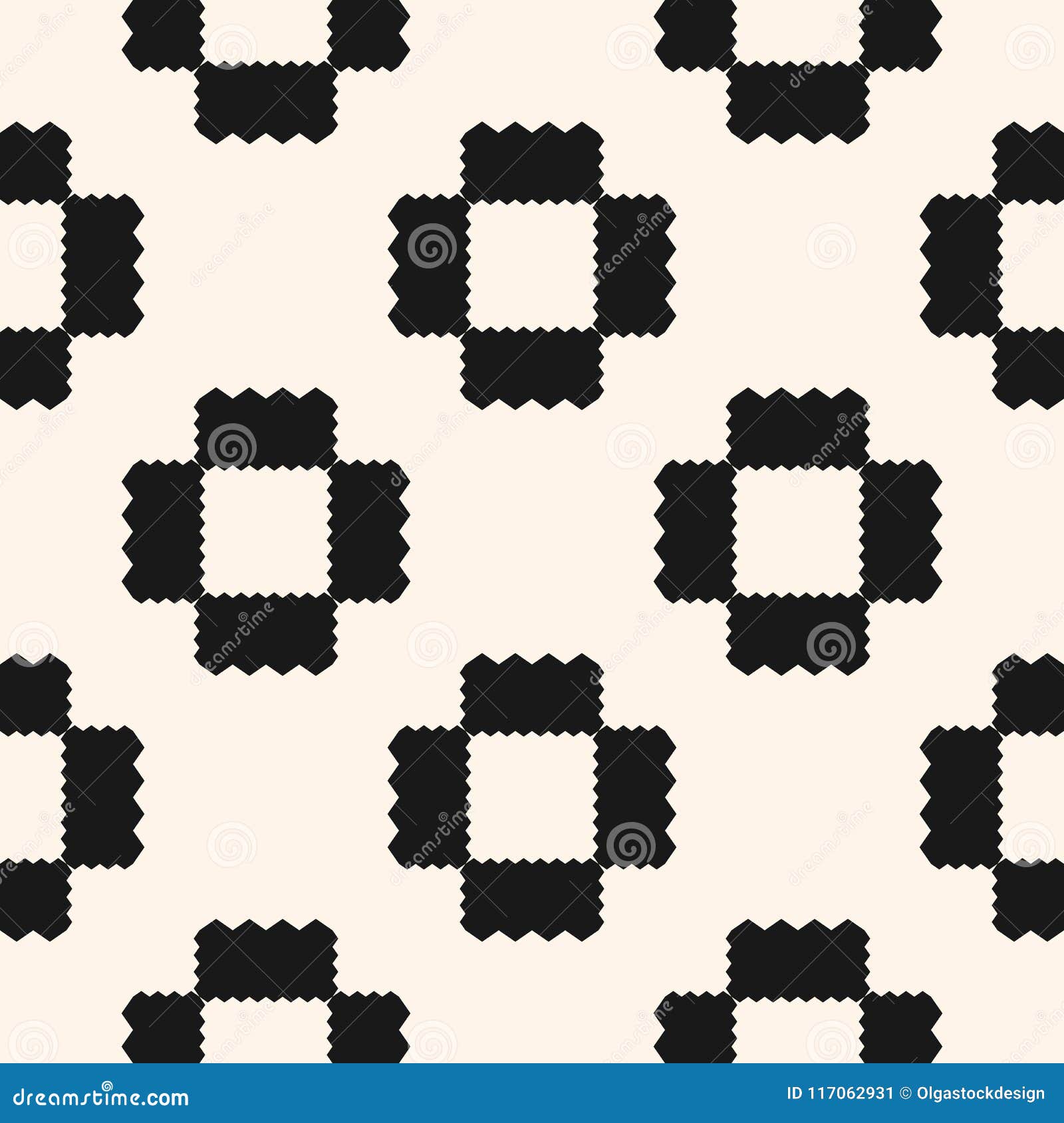 Vector Abstract Geometric Pattern with Jagged Shapes. Ornamental Ethnic ...