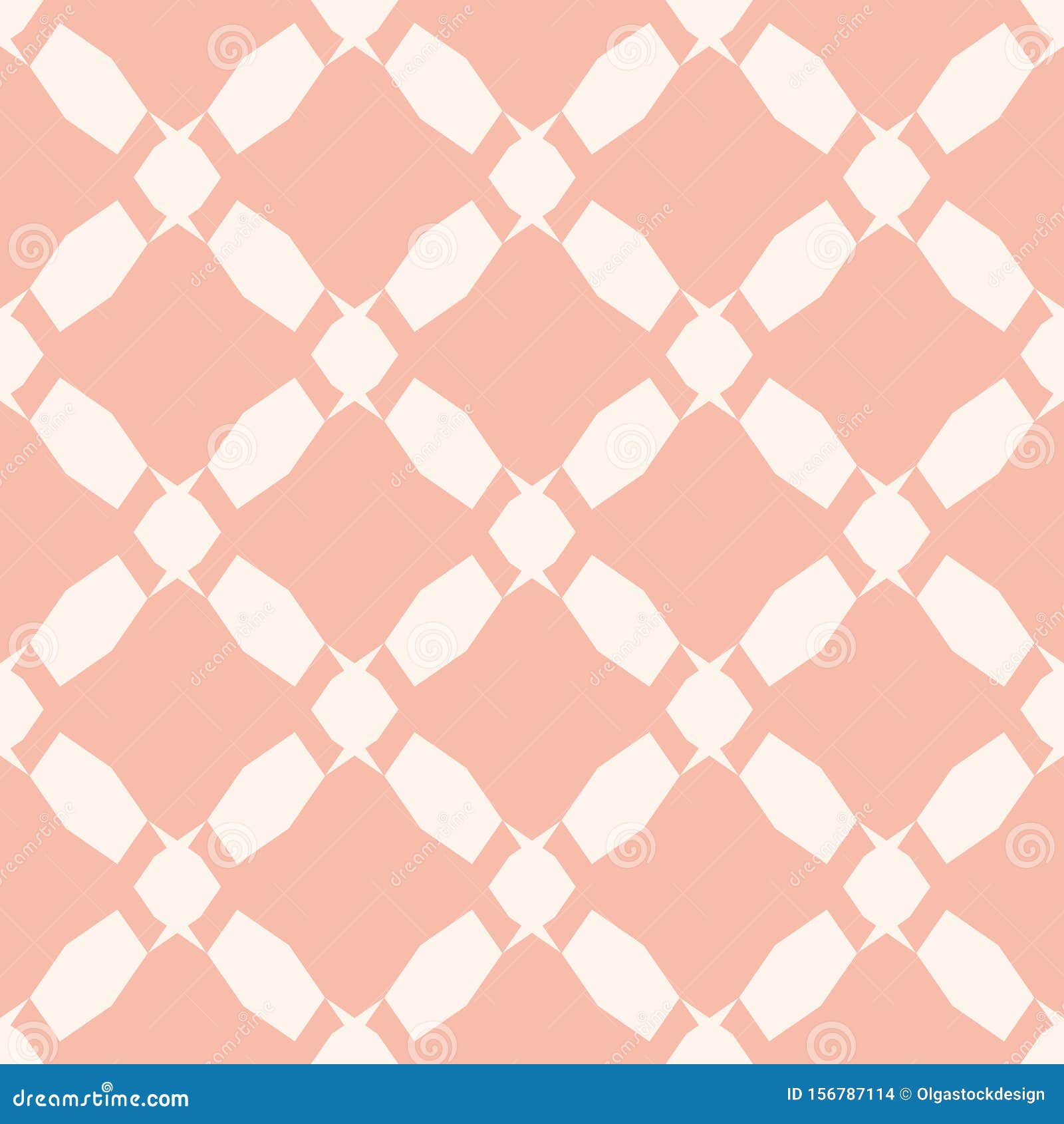 Vector Abstract Geometric Seamless Pattern. Cute Pink and White Mesh ...
