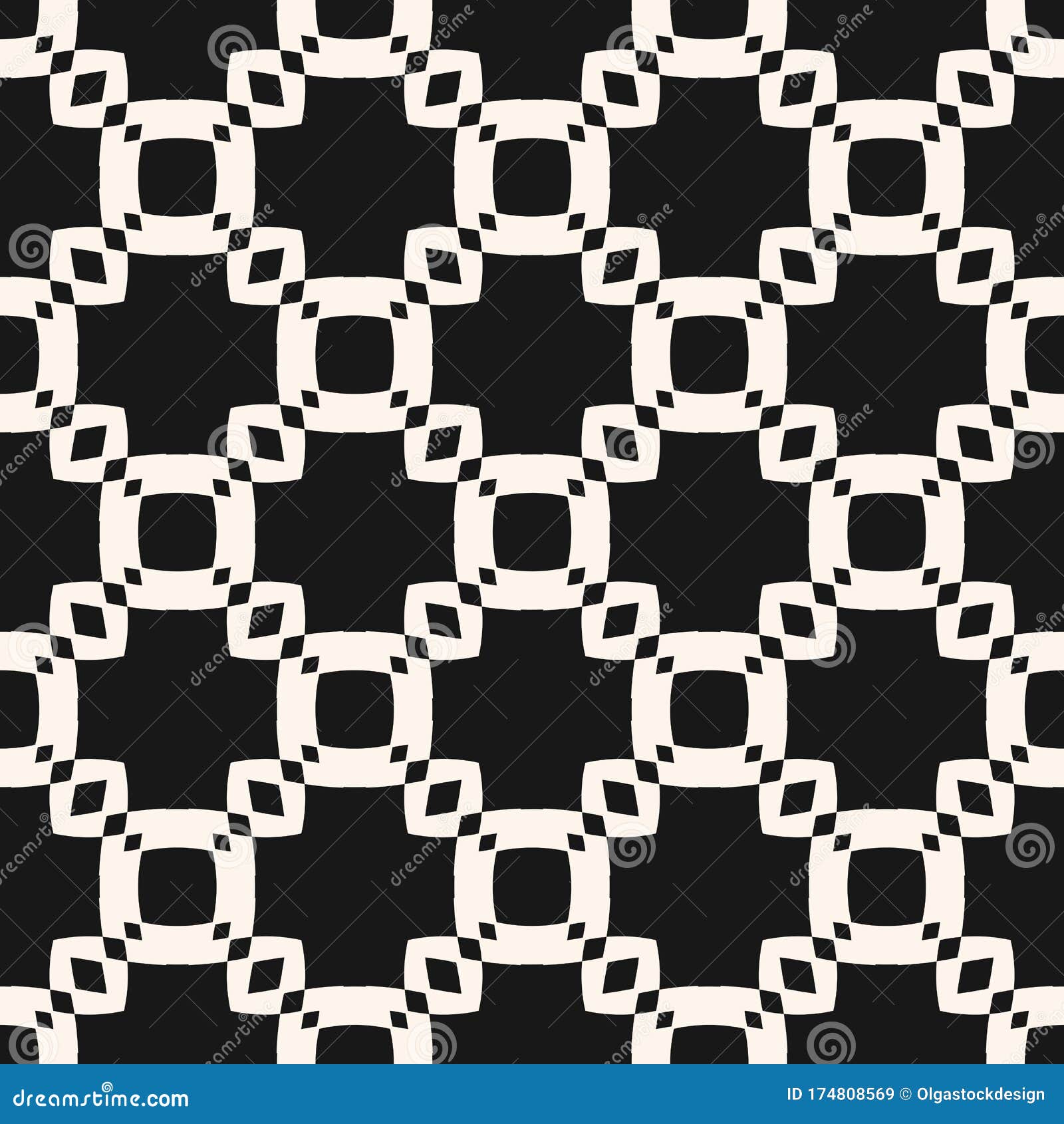 Vector Abstract Geometric Squares Texture. Black and White Seamless ...