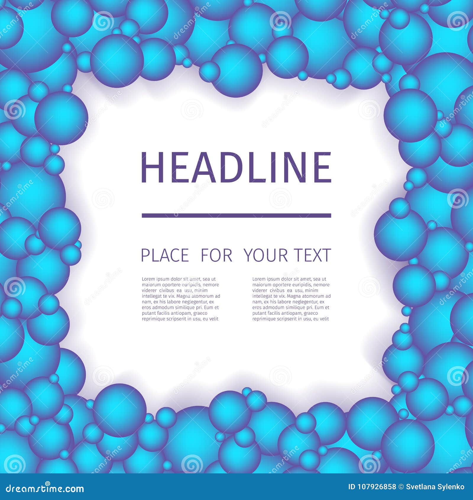 Vector Abstract Geometric Shape from Blue Circles. Stock Vector ...