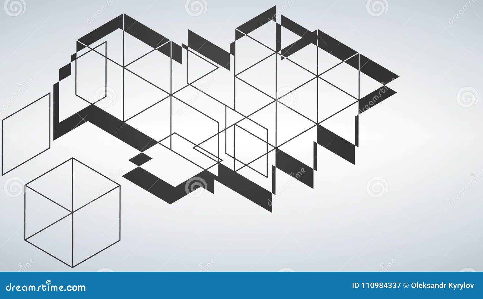 Vector Abstract Geometric Shape from Gray Diagonal Romb. Vector ...