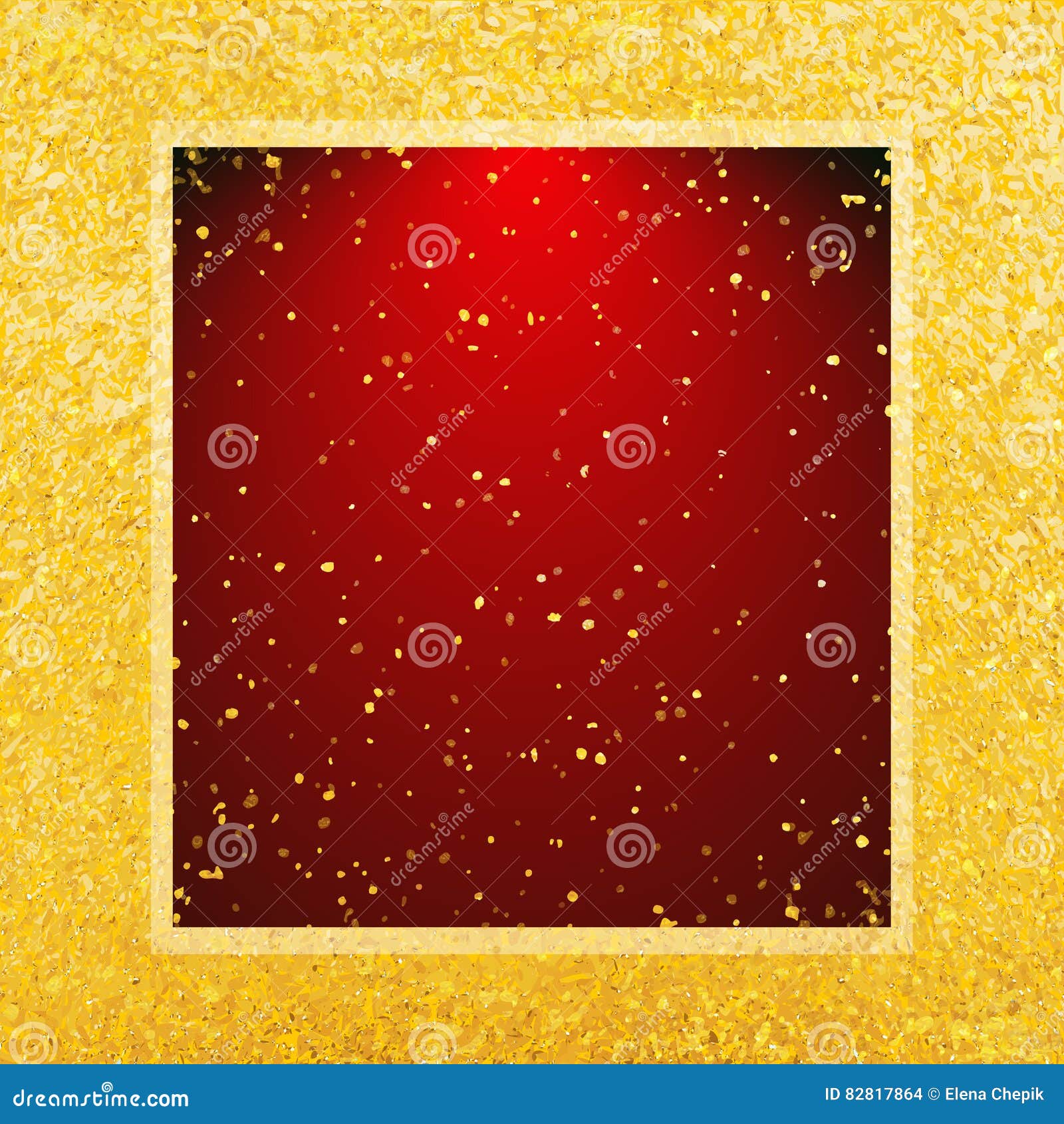 Vector Abstract Glamour Background. Violet Frame on Shiny Golden ...