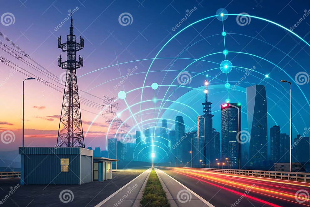 Vector Abstract Global Future Technology, Electric Telecom Background ...