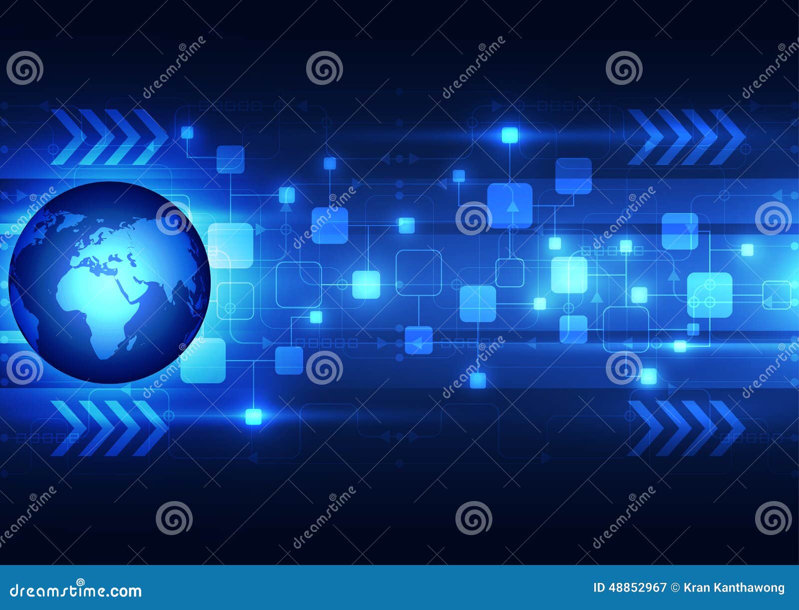 Vector Abstract Global Future Technology, Electric Telecom Background ...