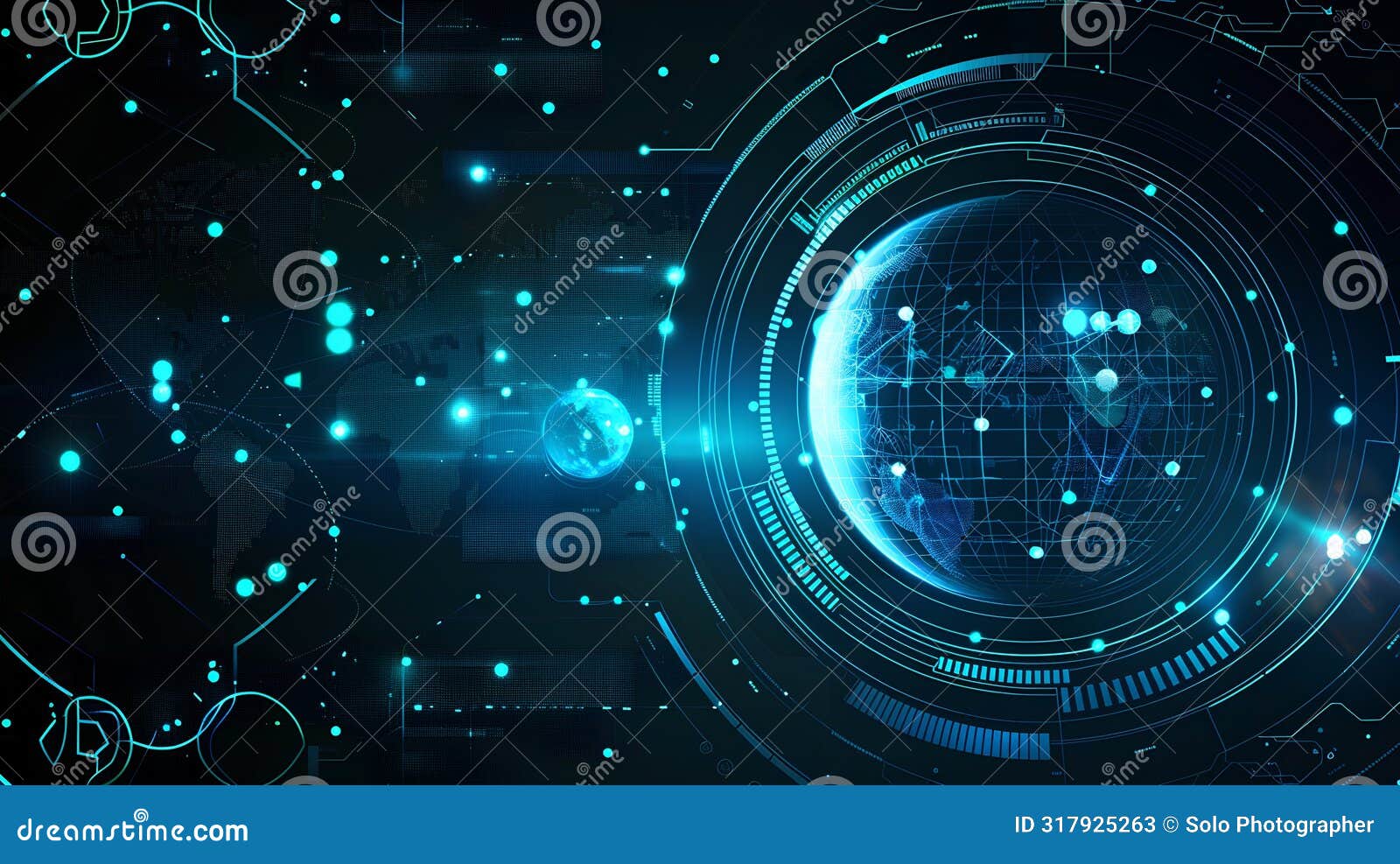 Vector Abstract Global Future Technology, Electric Telecom Background ...