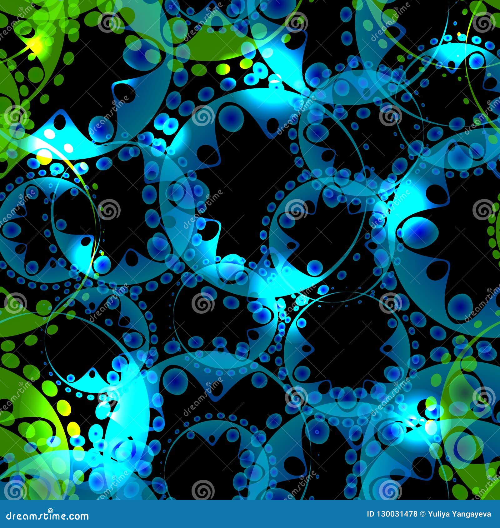 Vector Abstract Glowing Pattern of Gears and Spheres in Blue and Stock ...