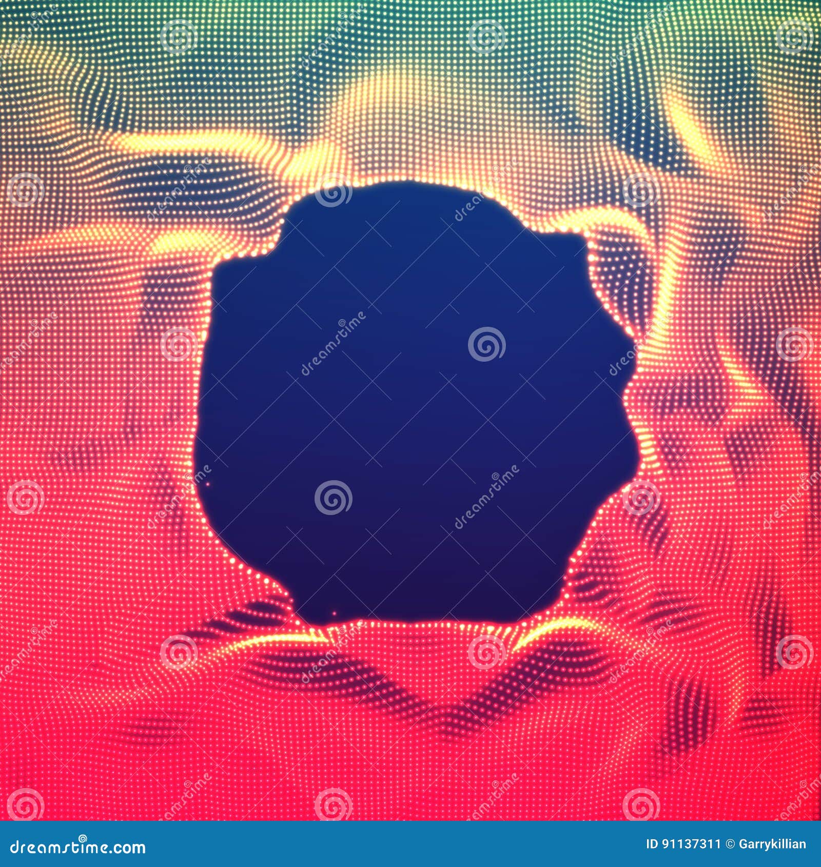 Vector Abstract Glowing Point Noise Red Background. Array of Glowing ...