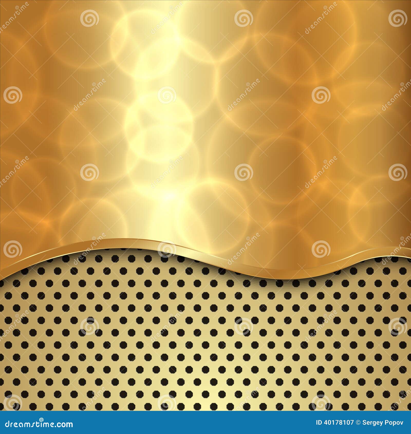 Vector Abstract Gold Background with Curve and Cells Stock Vector ...