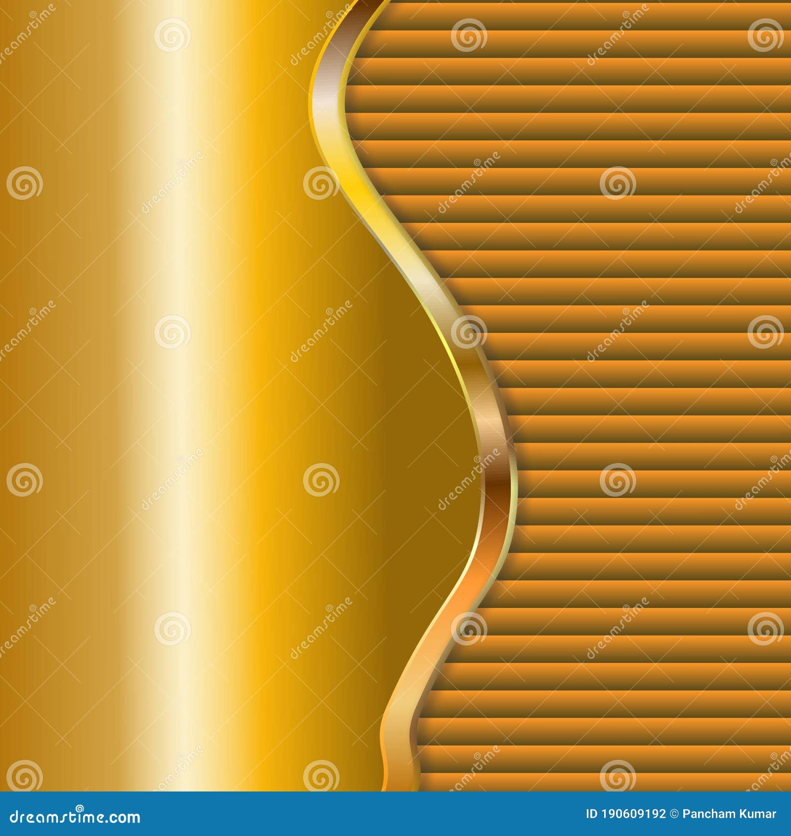 Vector Abstract Gold Background with Curve and Stripes. Stock Vector ...