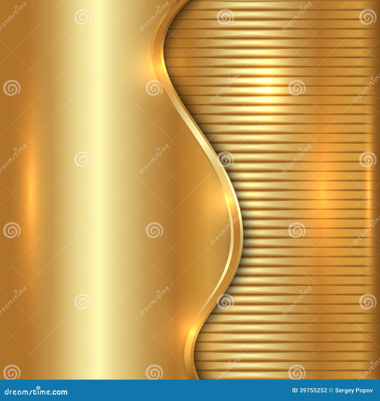 Vector Abstract Gold Background with Curve and Stripes Stock Vector ...