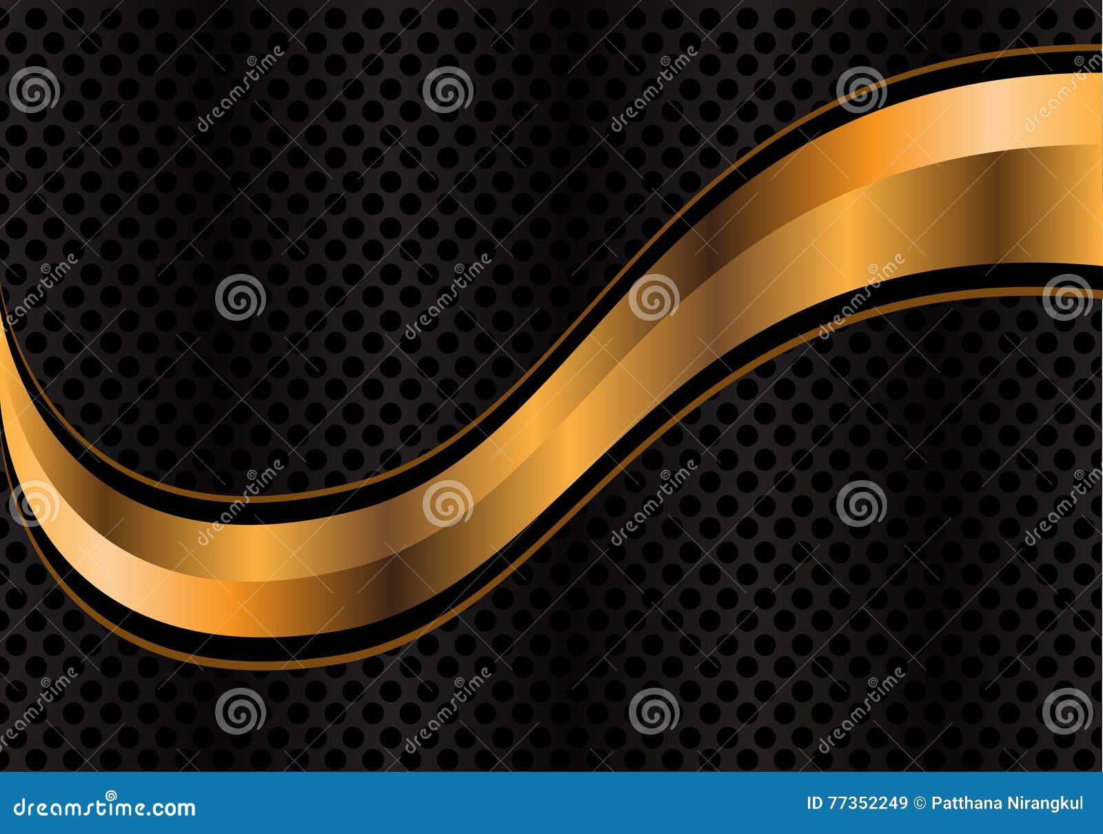 Vector Abstract Gold Curve on Silver Circle Mesh. Stock Vector ...