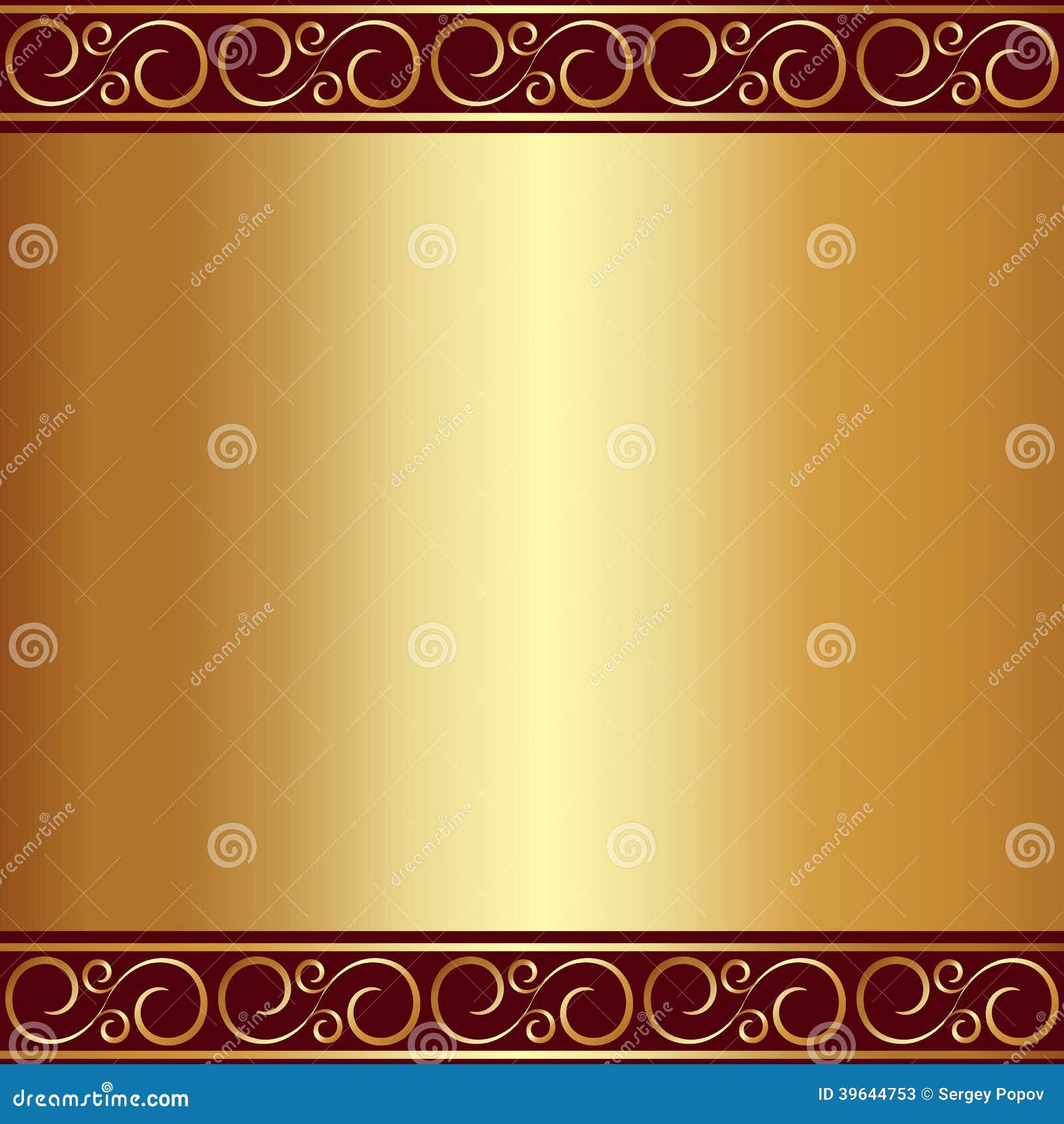 Vector Abstract Gold Plate Background with Vignettes Stock Vector ...