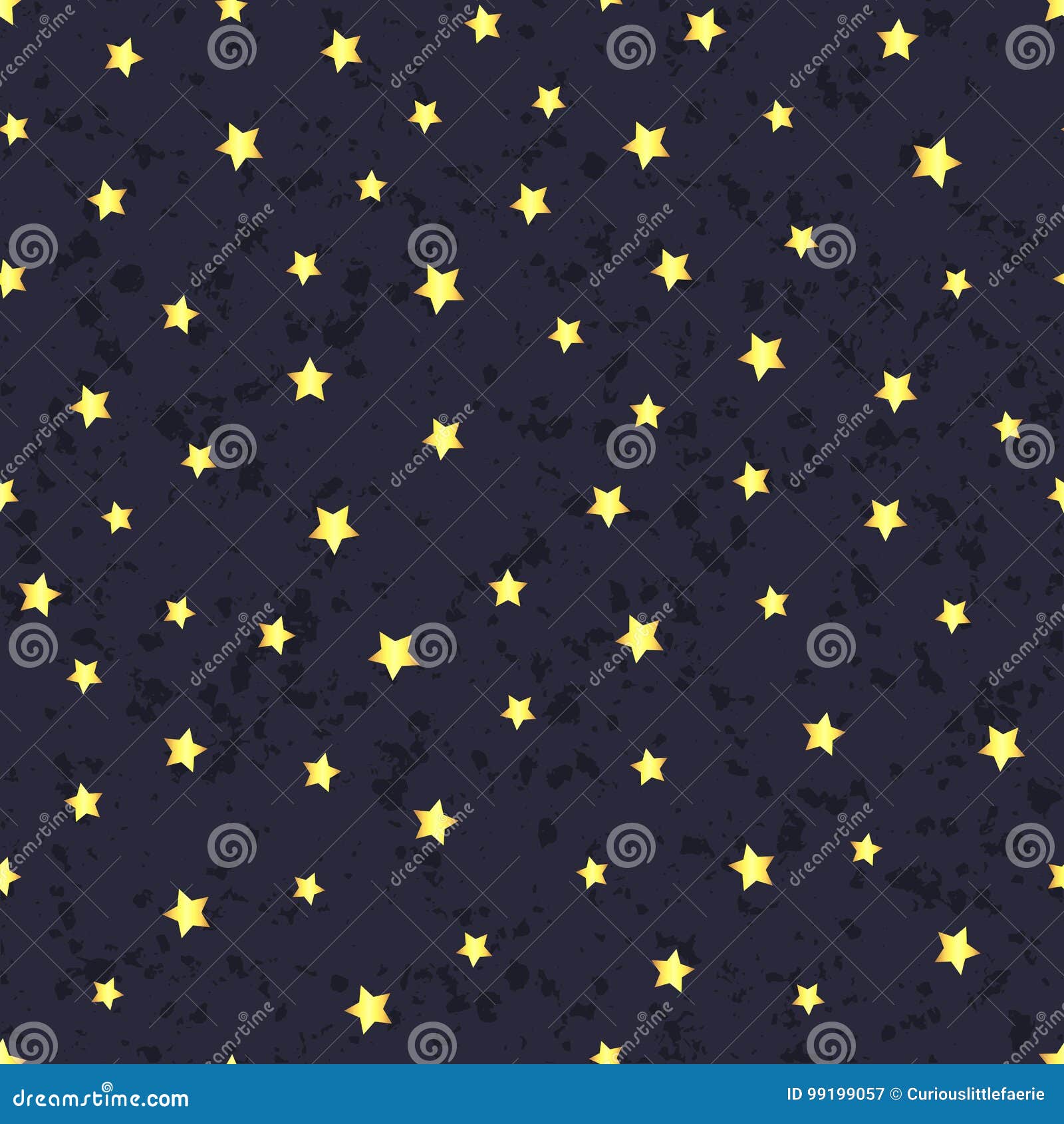 Vector Abstract Gold Starry Seamless Pattern on the Textured Blue ...