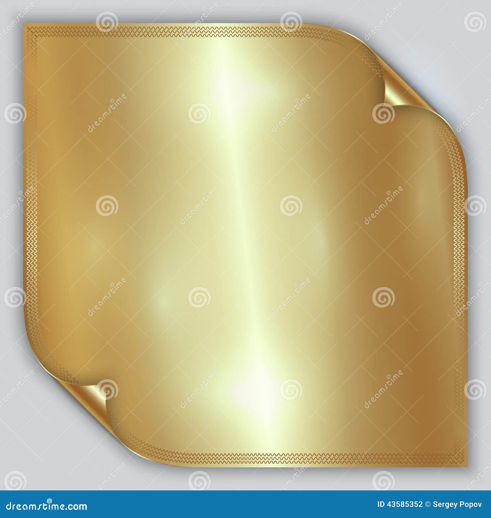 Golden Rolled-up Corner Paper. Cartoon Vector | CartoonDealer.com #16937317