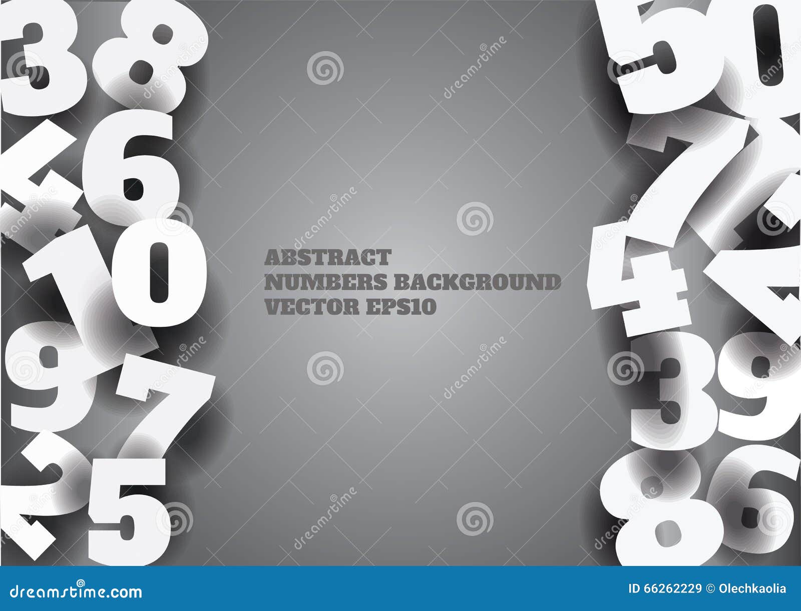 Vector Abstract Gray Background with 3d Numbers Stock Vector ...