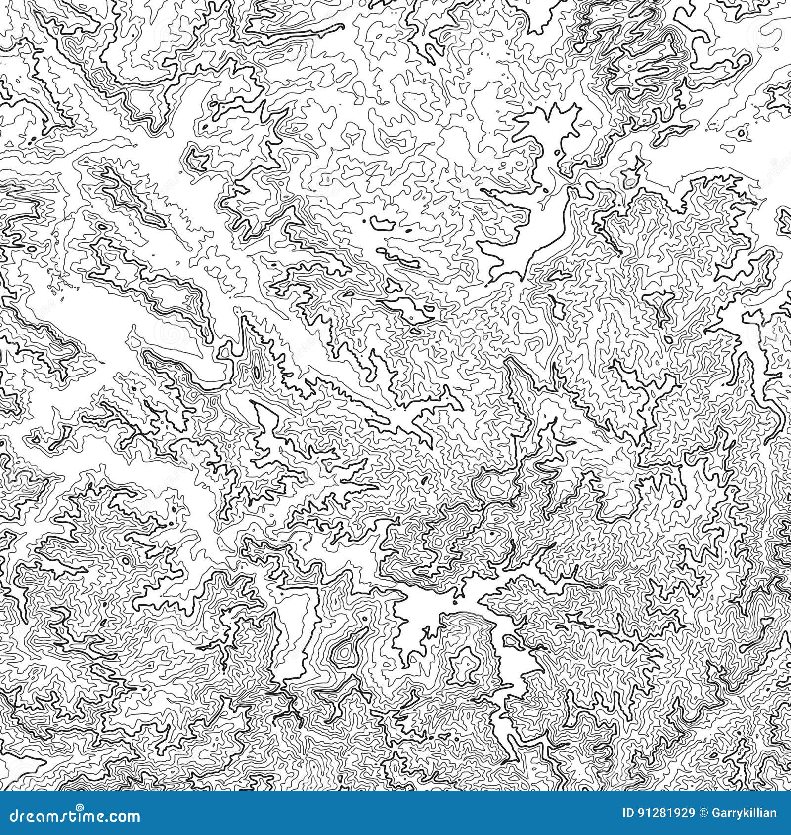 Vector Abstract Grayscale Earth Relief Map. Generated Conceptual ...