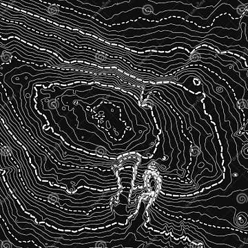 Vector Abstract Grayscale Earth Relief Map. Generated Conceptual ...
