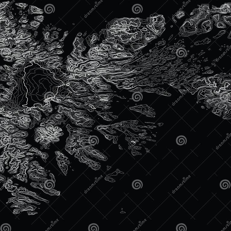 Vector Abstract Grayscale Earth Relief Map. Generated Conceptual ...