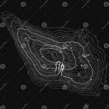 Vector Abstract Grayscale Earth Relief Map. Generated Conceptual ...