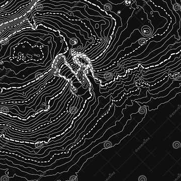 Vector Abstract Grayscale Earth Relief Map. Generated Conceptual ...