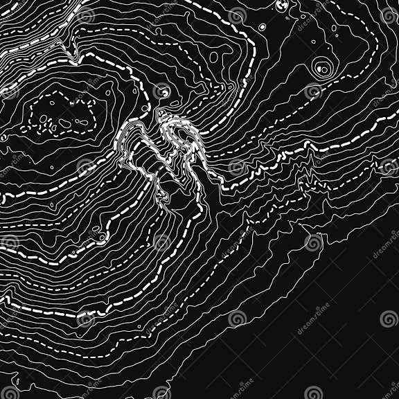 Vector Abstract Grayscale Earth Relief Map. Generated Conceptual ...