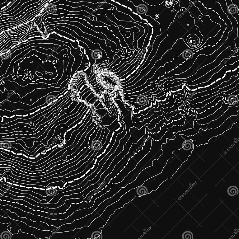 Vector Abstract Grayscale Earth Relief Map. Generated Conceptual ...