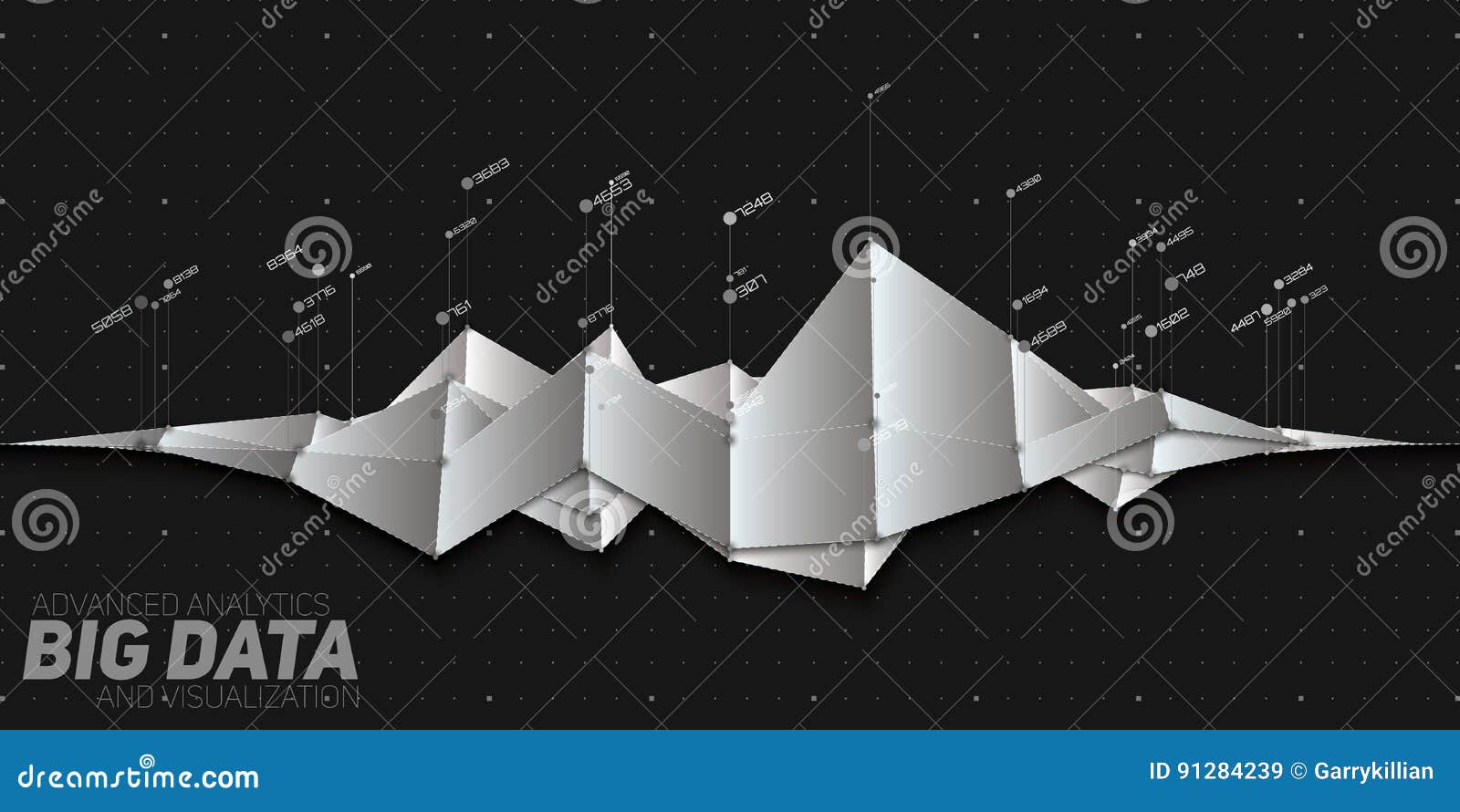 Vector Abstract Grayscale Financial Big Data Graph Visualization ...