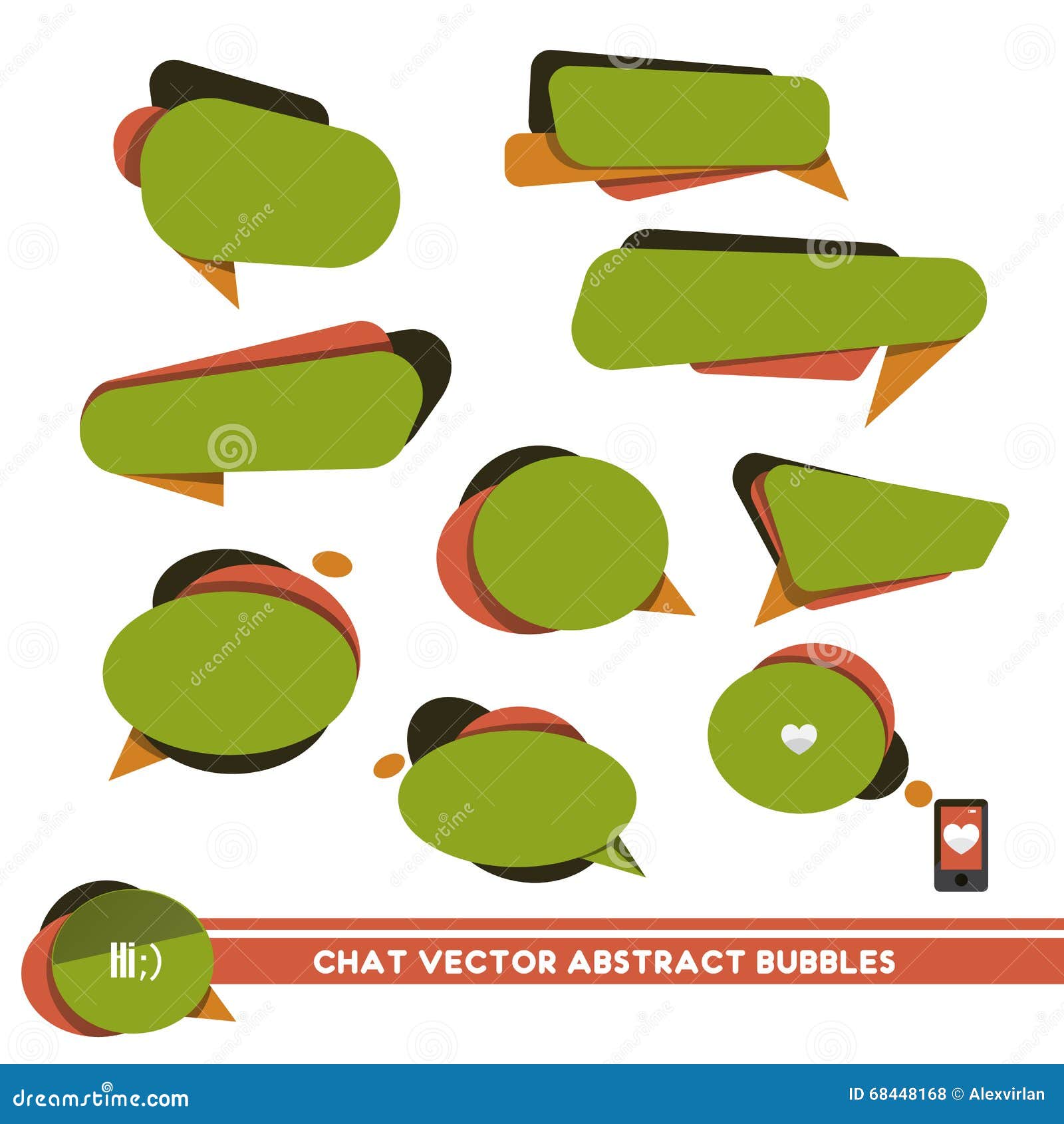 Vector Abstract Green Chat Bubbles Stock Vector - Illustration of ...