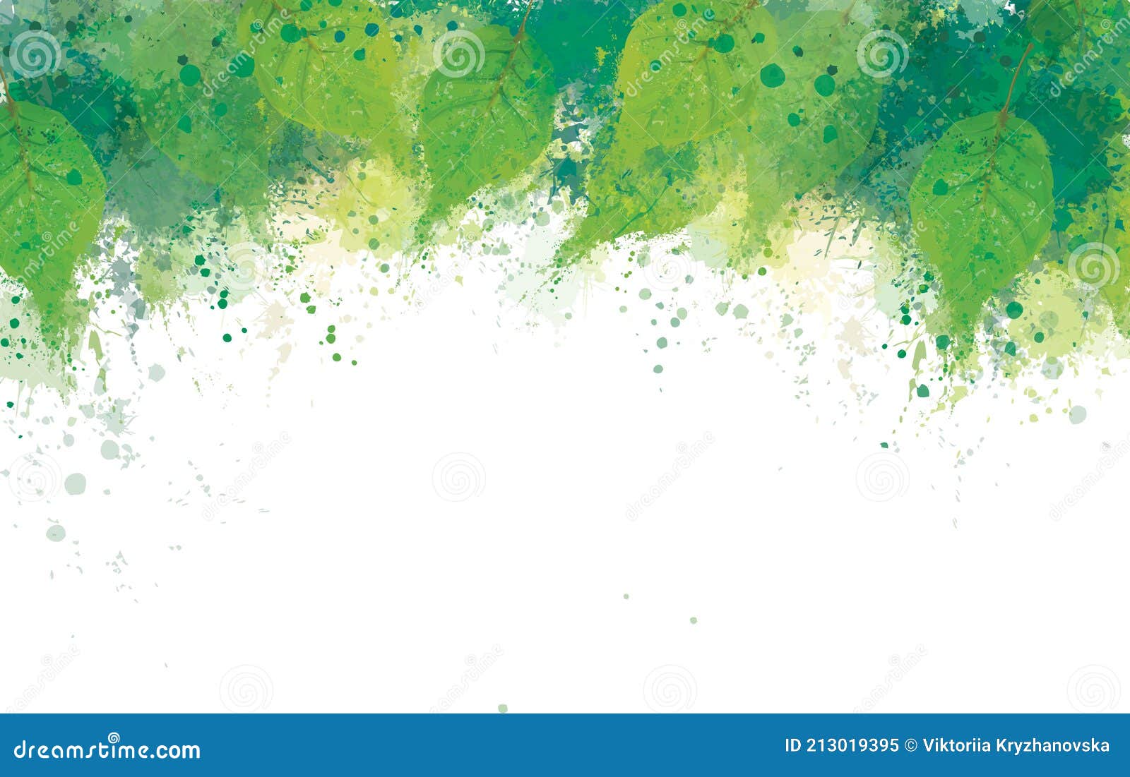 Vector Abstract Green Leaves Border, Grunge Effect Stock Vector ...