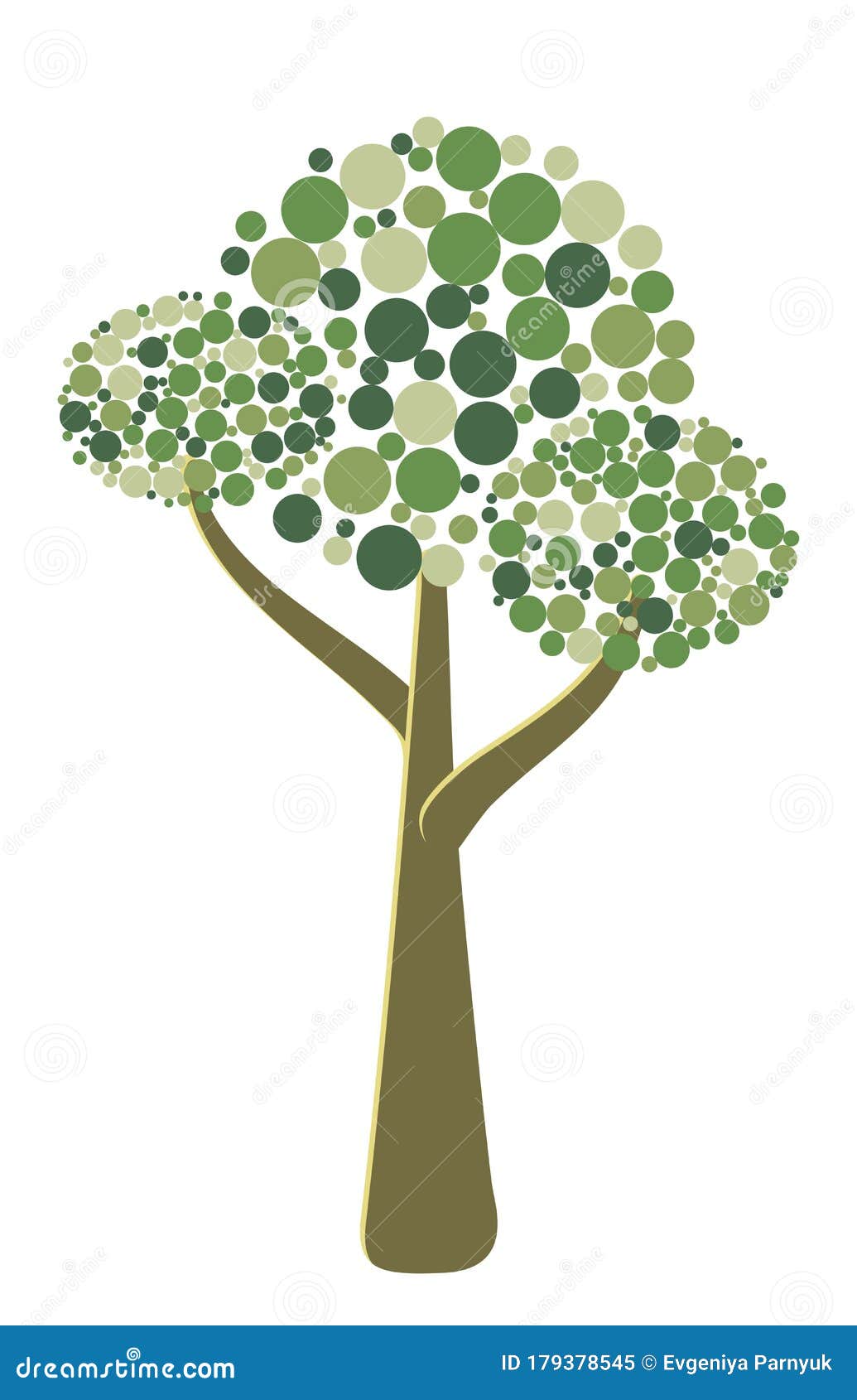 Vector Abstract Green Tree from Different Bubbles. Game UI Flat ...