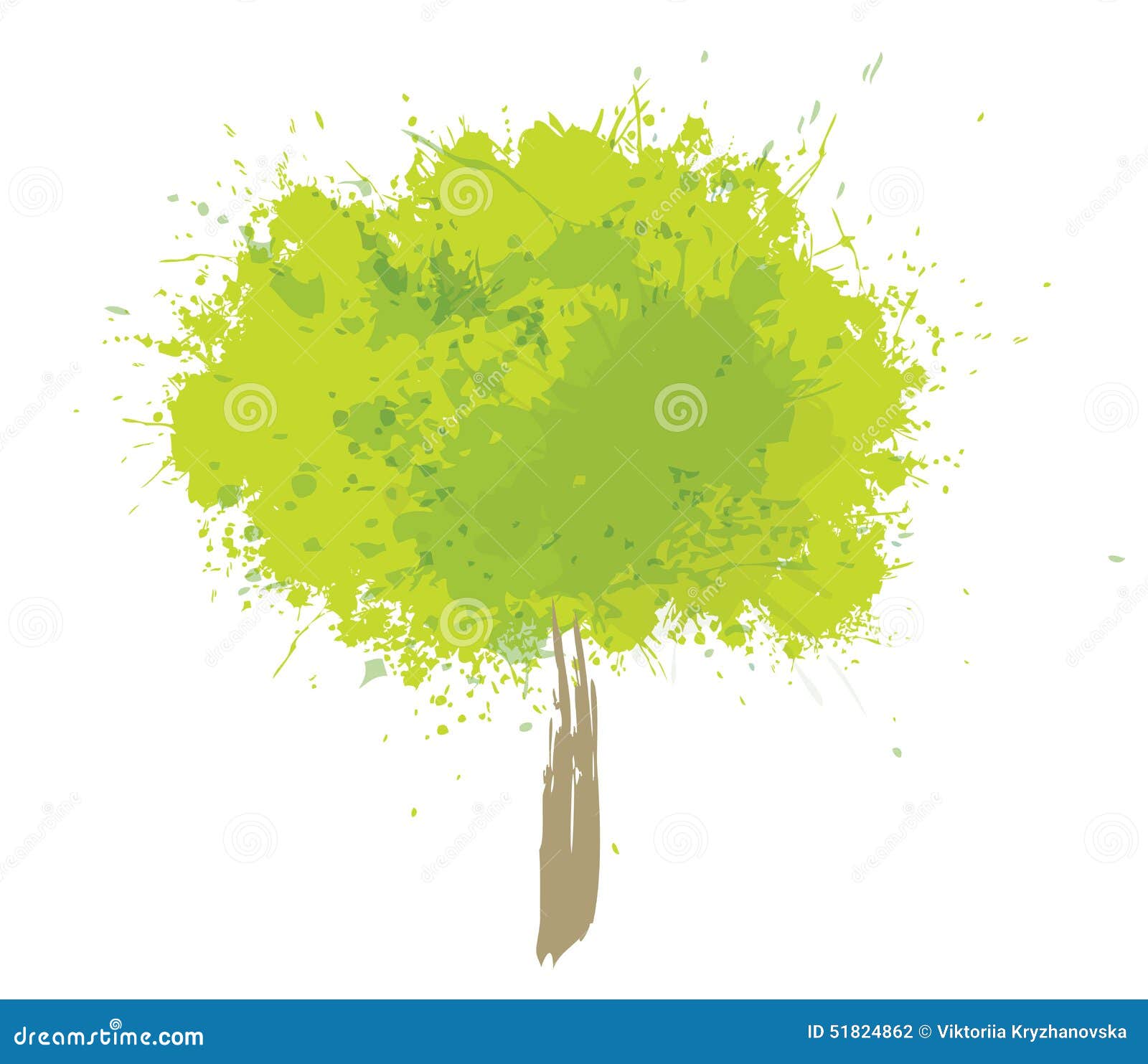 Vector Abstract Green Tree Isolated. Stock Vector - Illustration of ...