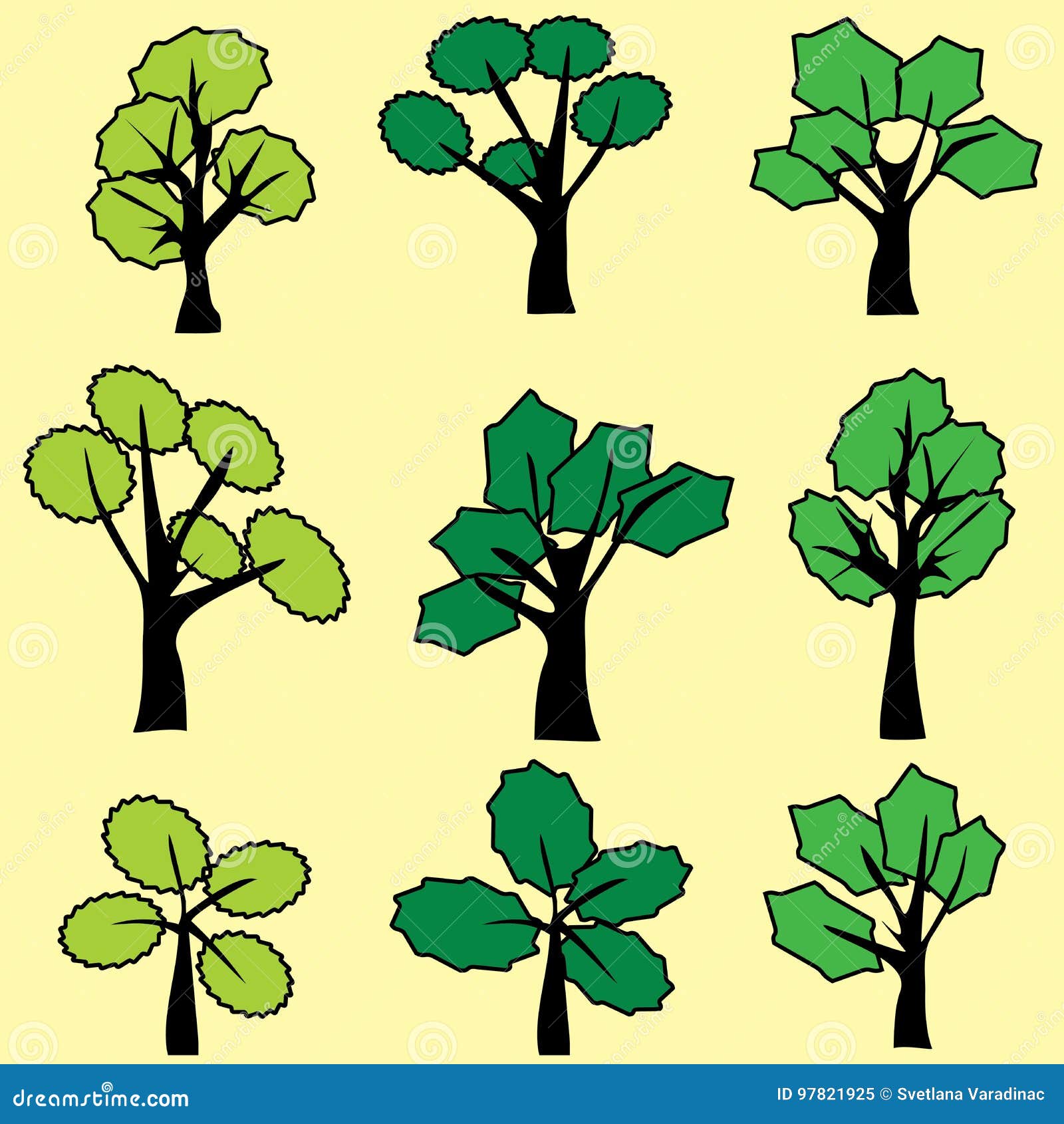 Vector Abstract Green Trees. Clip Art Stock Vector - Illustration of ...