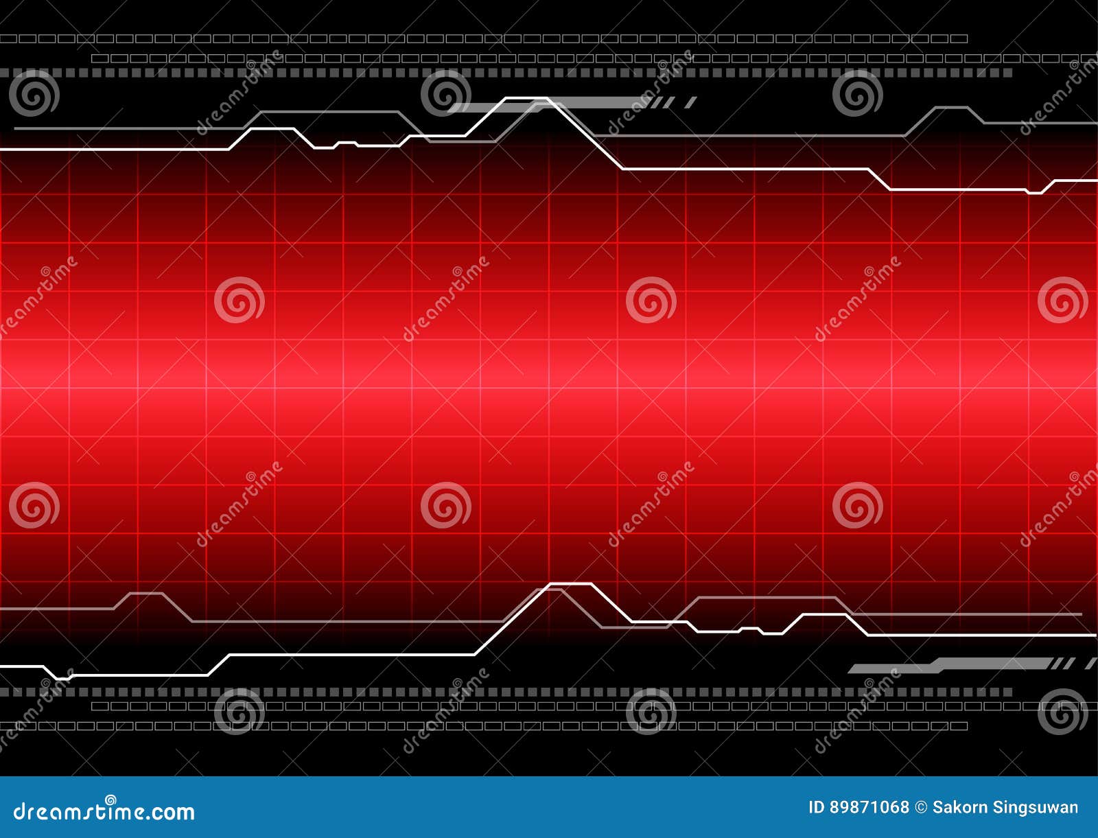 Vector Abstract Grid on Red Color Technology Background Stock Vector ...
