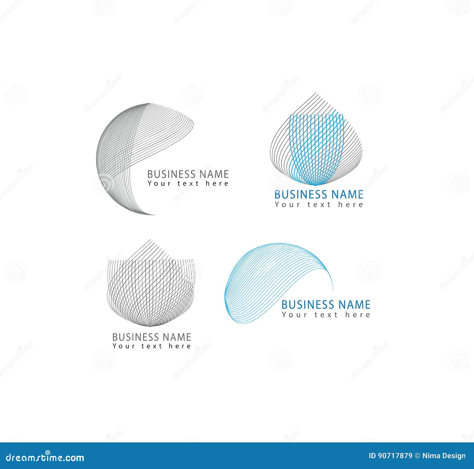 Vector Abstract Grid, Round, Circle Shapes Grid Pattern Logo Icons Set ...