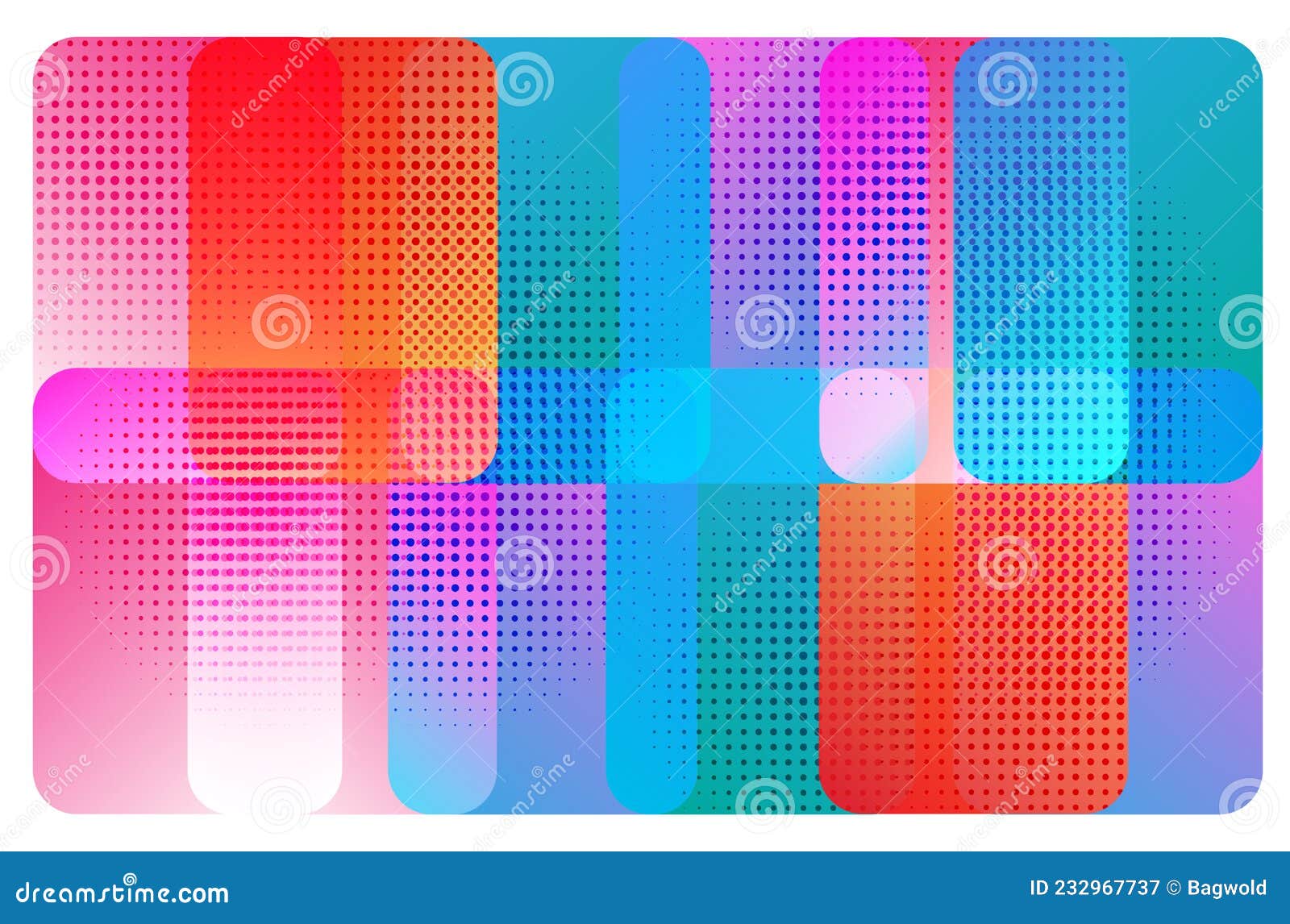 Vector Abstract Half-Tone Colourful Shapes on Shaded Backgrounds Stock ...