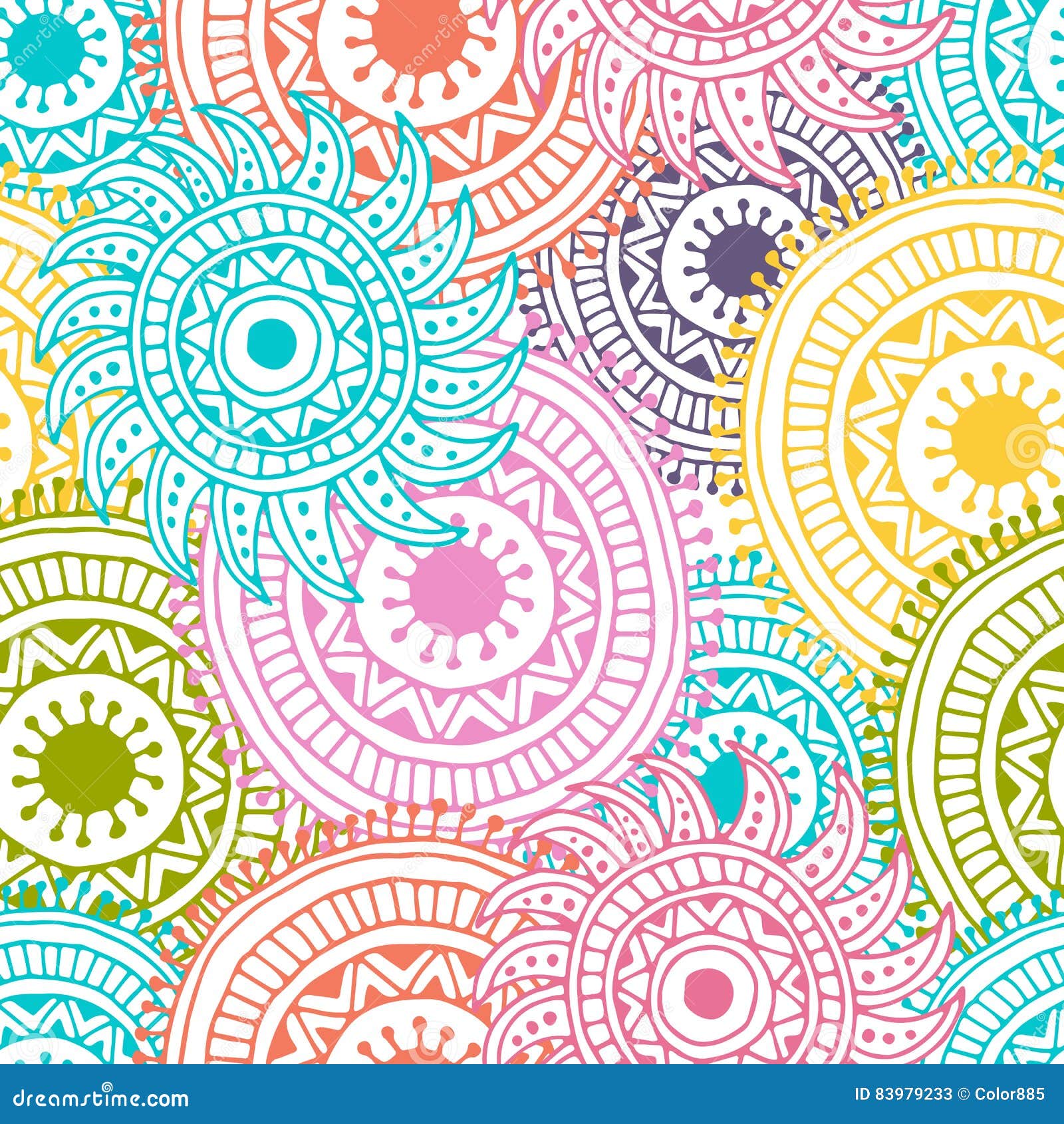 Vector Abstract Hand Drawn Background. Zentangle Style Seamless Pattern ...
