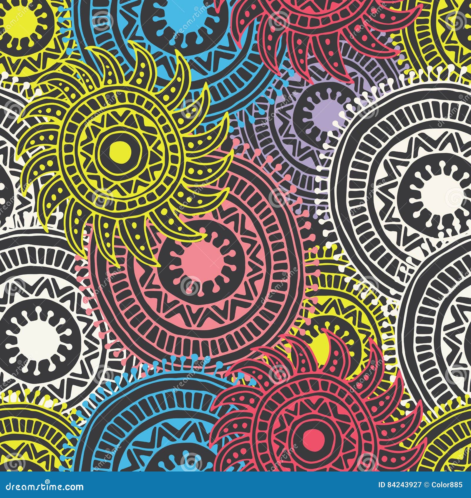Vector Abstract Hand Drawn Background. Zentangle Style Seamless Pattern ...