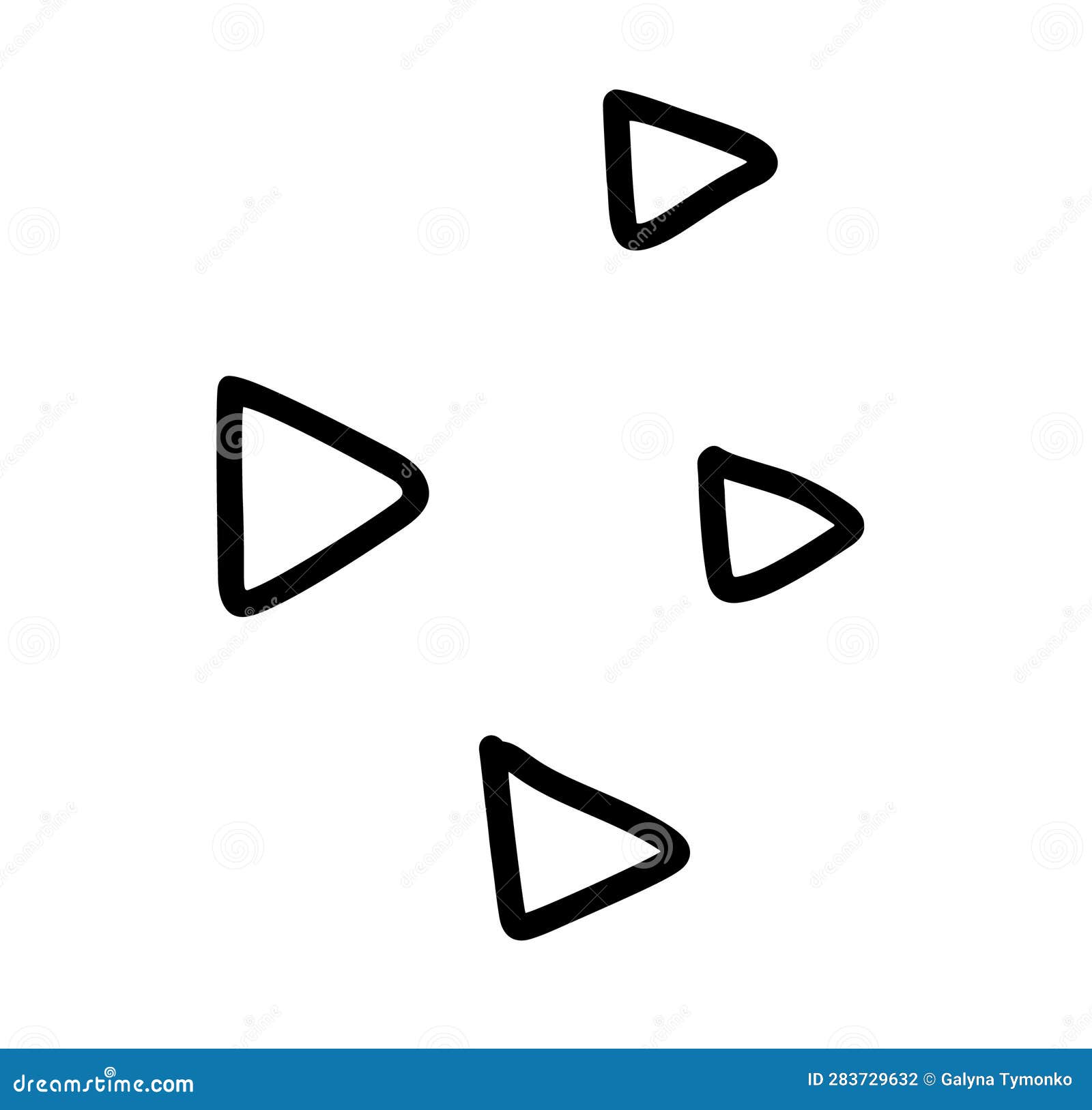 Vector Abstract Hand Drawn Cute Texture Cartoony Triangles Expression ...