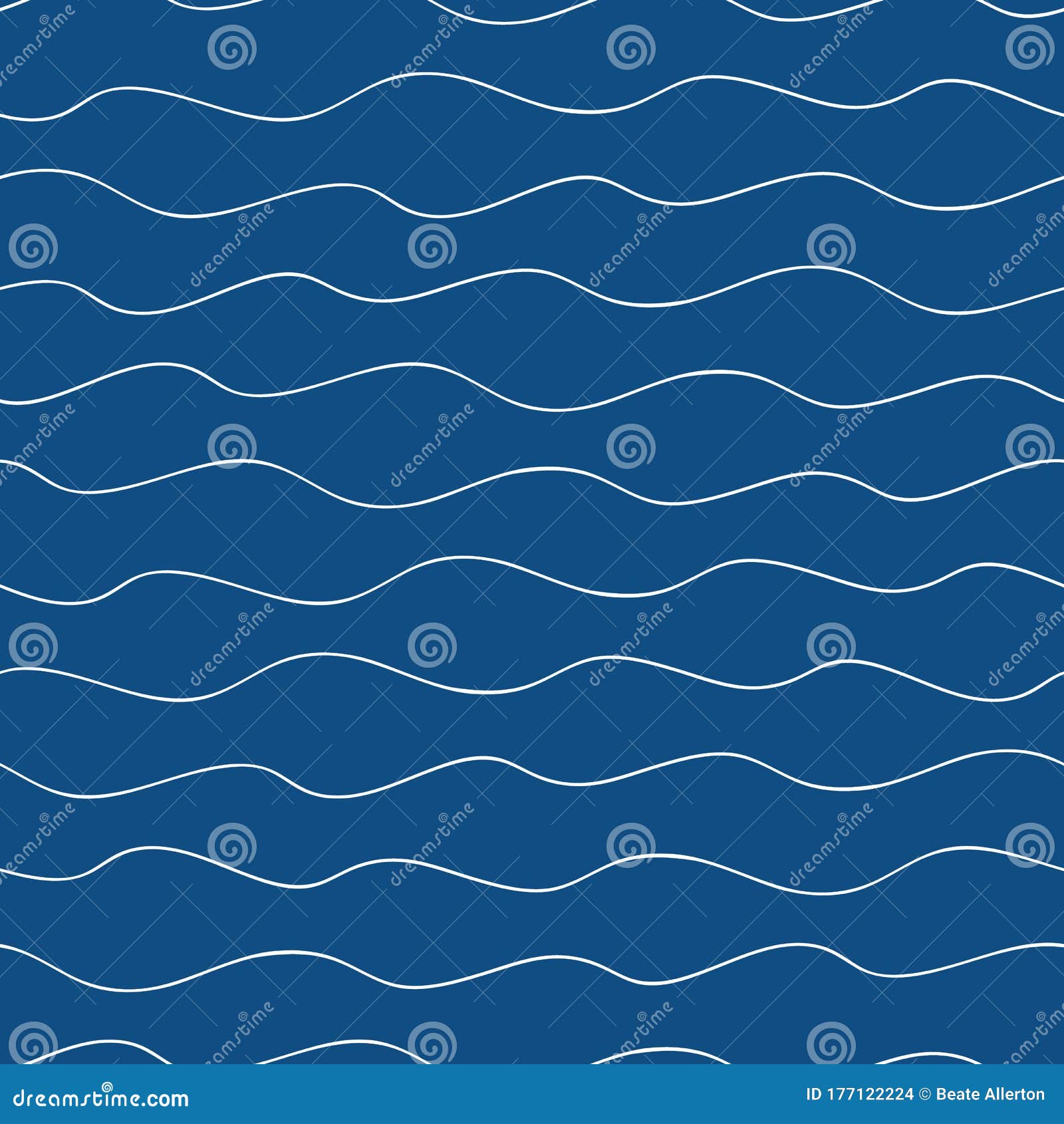 Doodle Ocean Wave Handdrawn Outline Sketch Beach Vector Drawing ...