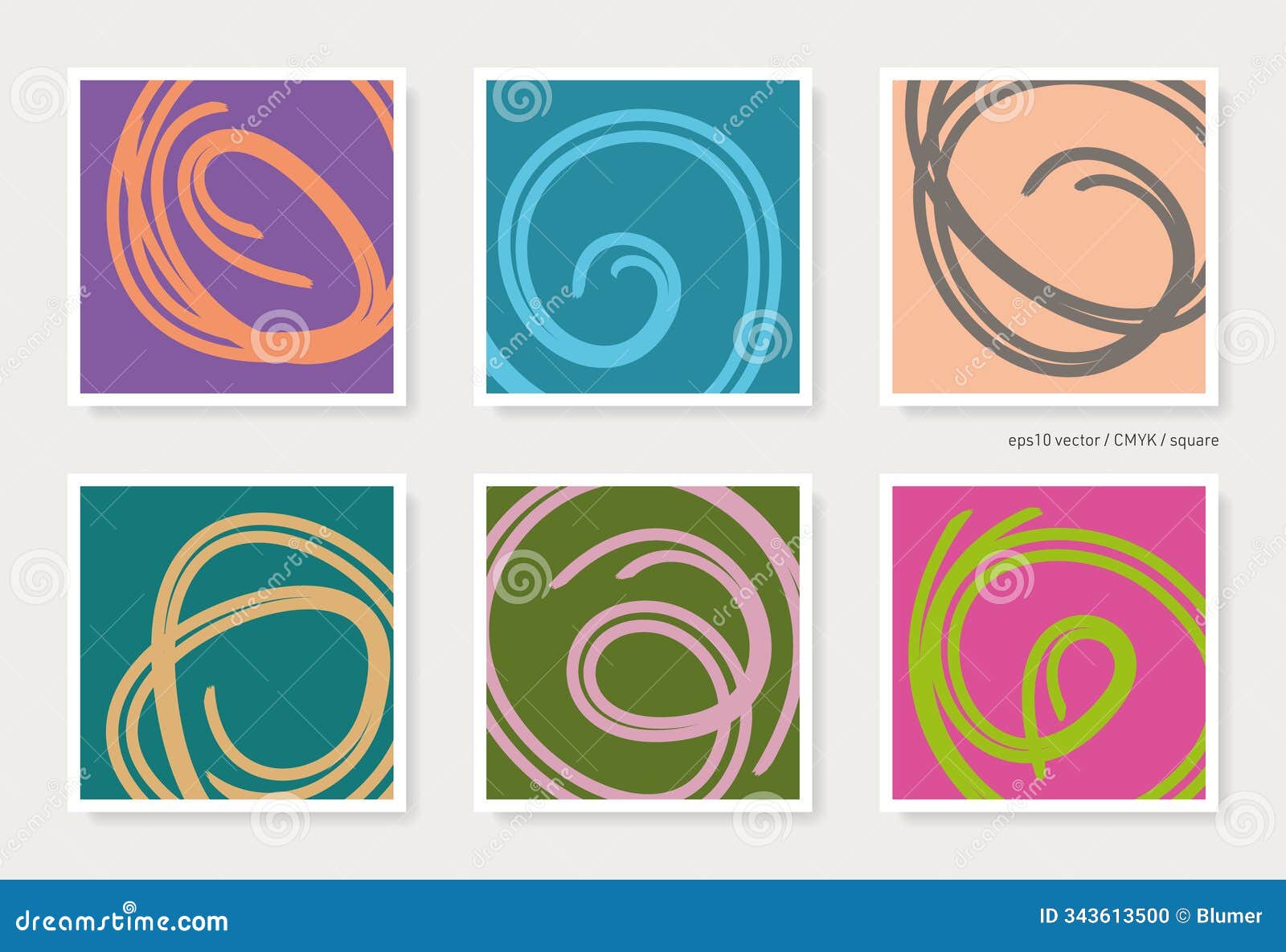 Vector Abstract Hand Drawn Doodle Shape Cards Stock Vector ...