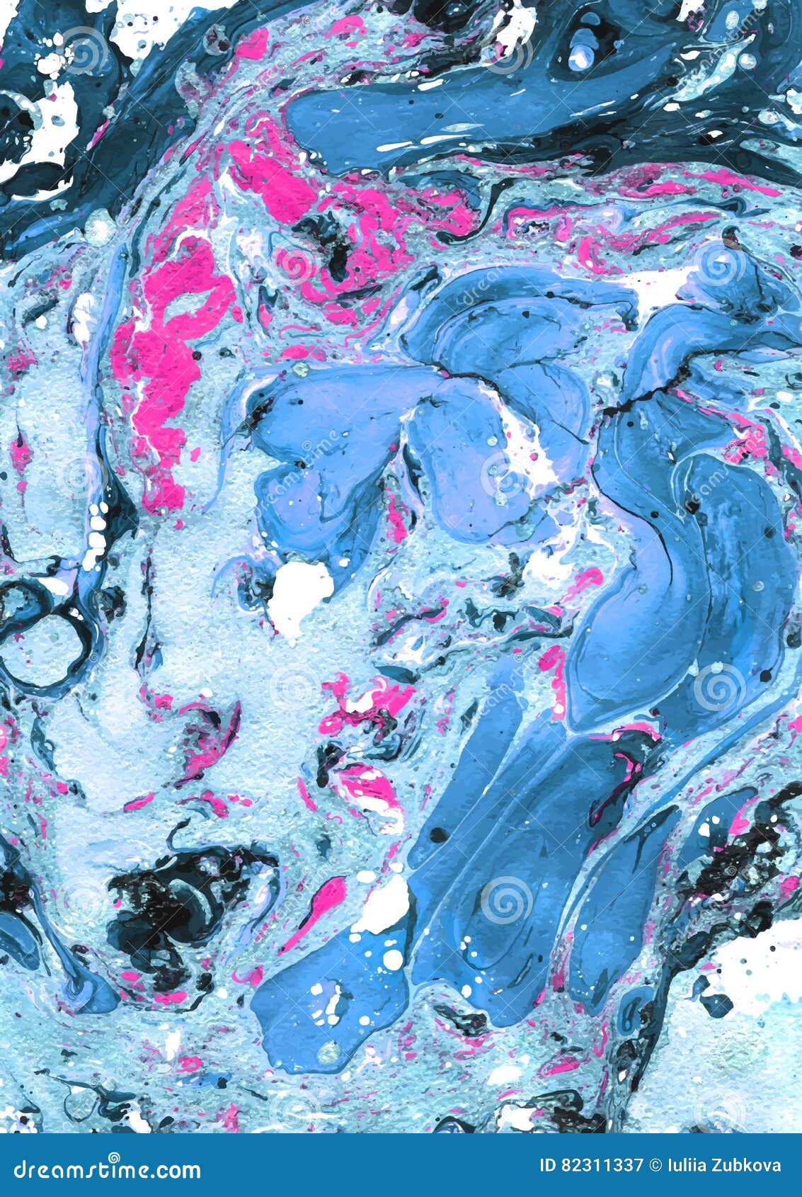 Vector Abstract Hand Drawn Marbling Illustration Technique. Wate Stock ...