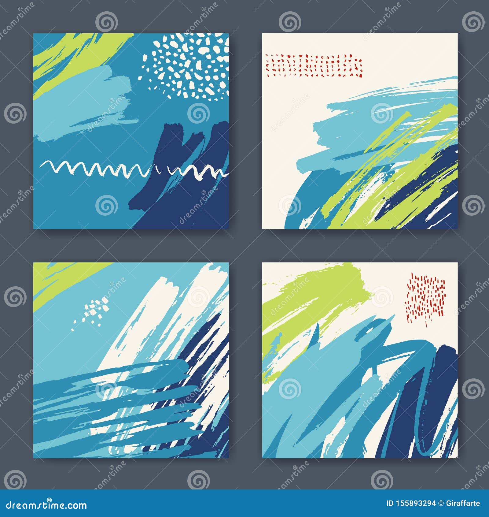 Vector Abstract Hand Drawn Painted Backgrounds Design Stock Vector ...