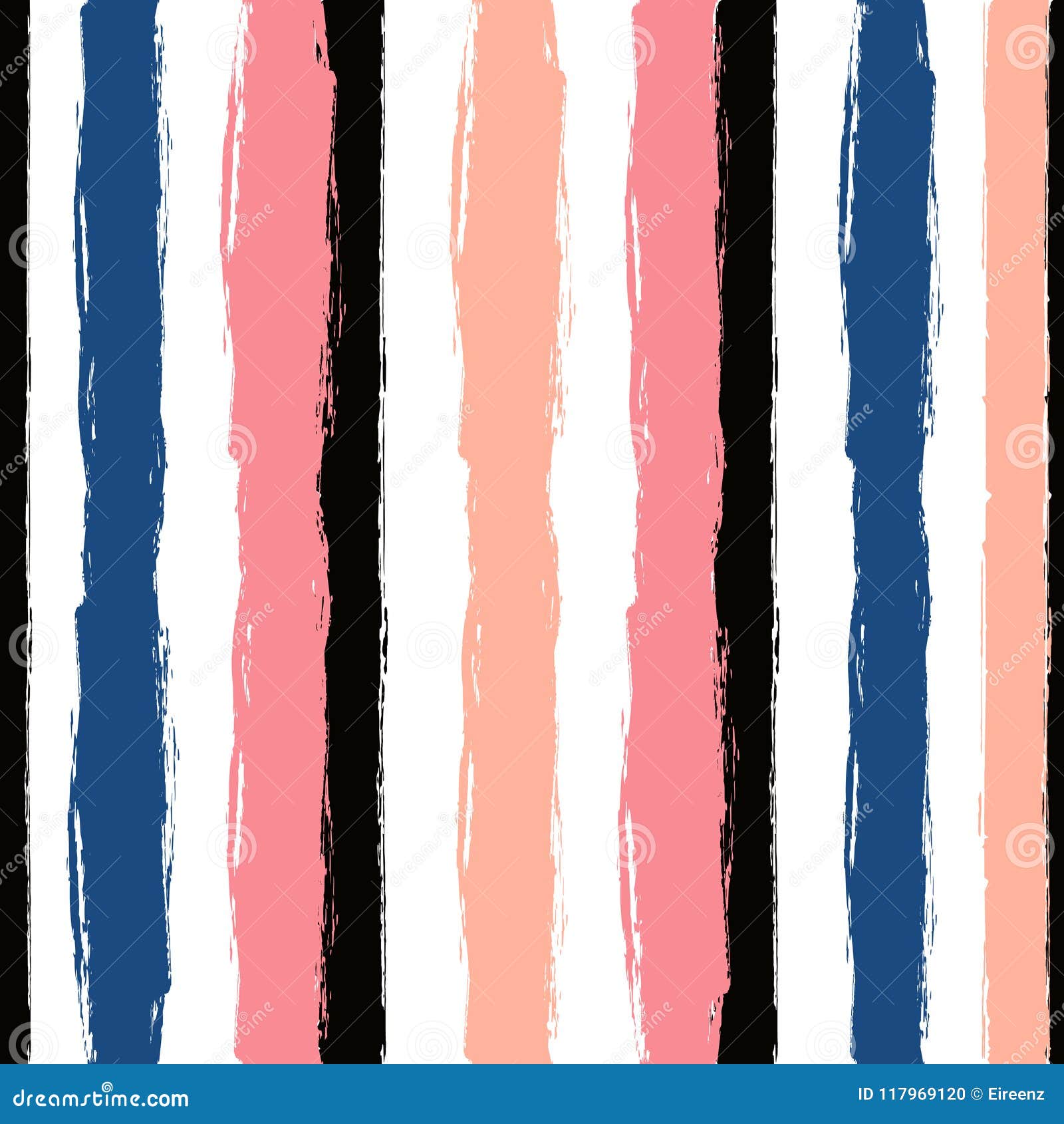 Vector Abstract Hand Drawn Seamless Pattern with Striped Elements Stock ...