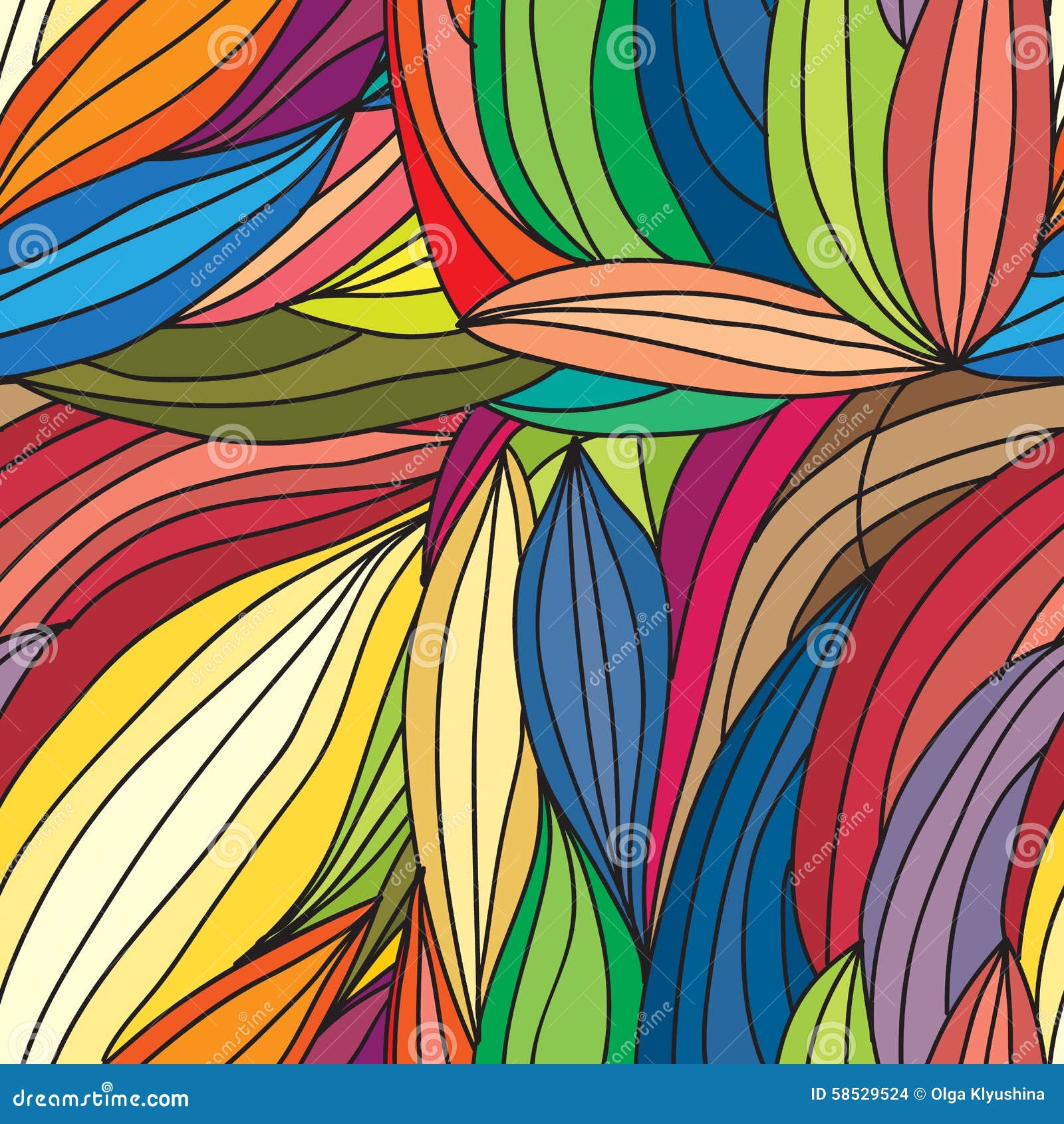 Vector Abstract Hand-drawn Waves Texture, Wavy Background. Color Stock ...