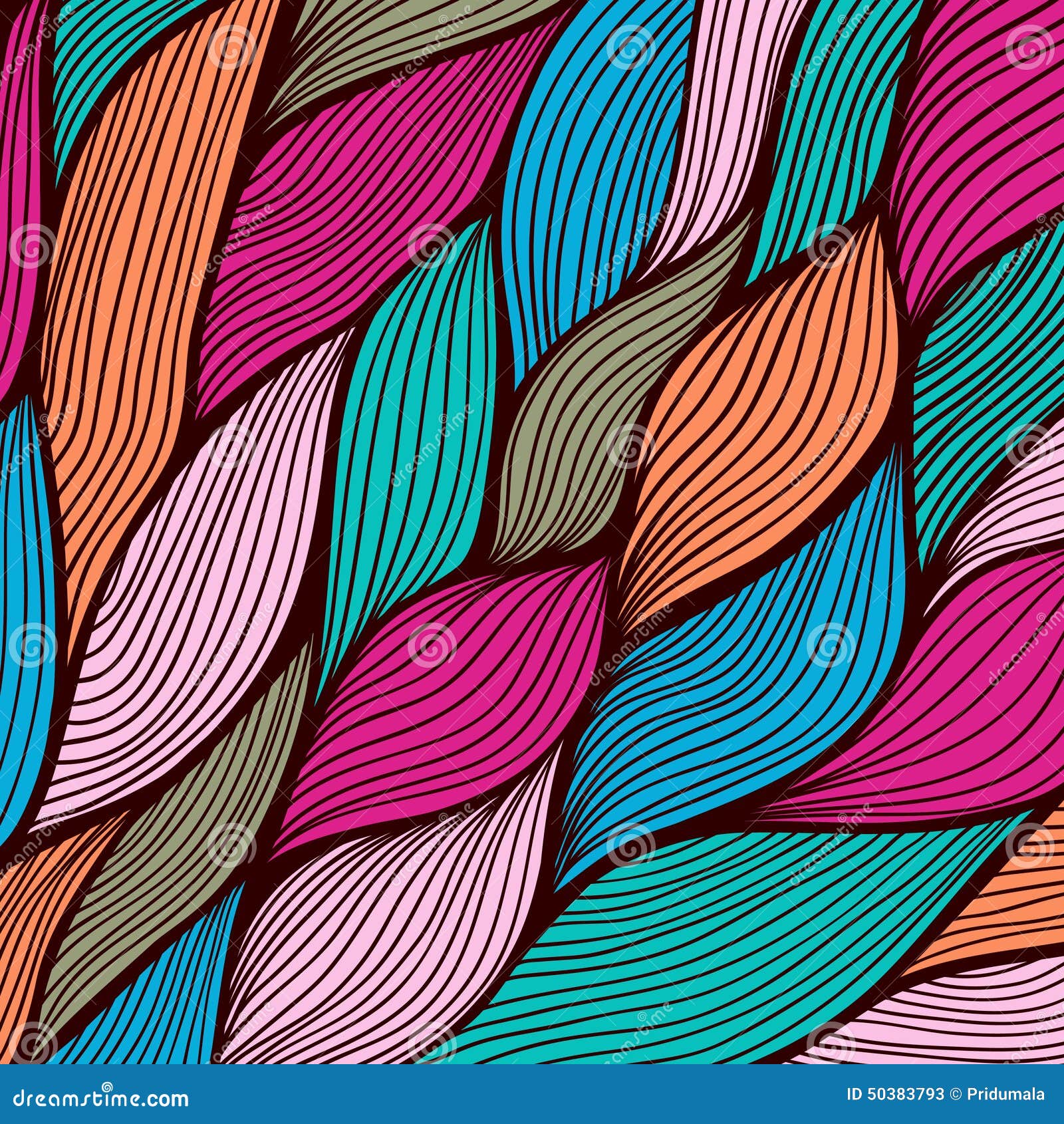 Vector Abstract Hand-drawn Waves Texture, Wavy Background. Color Stock ...