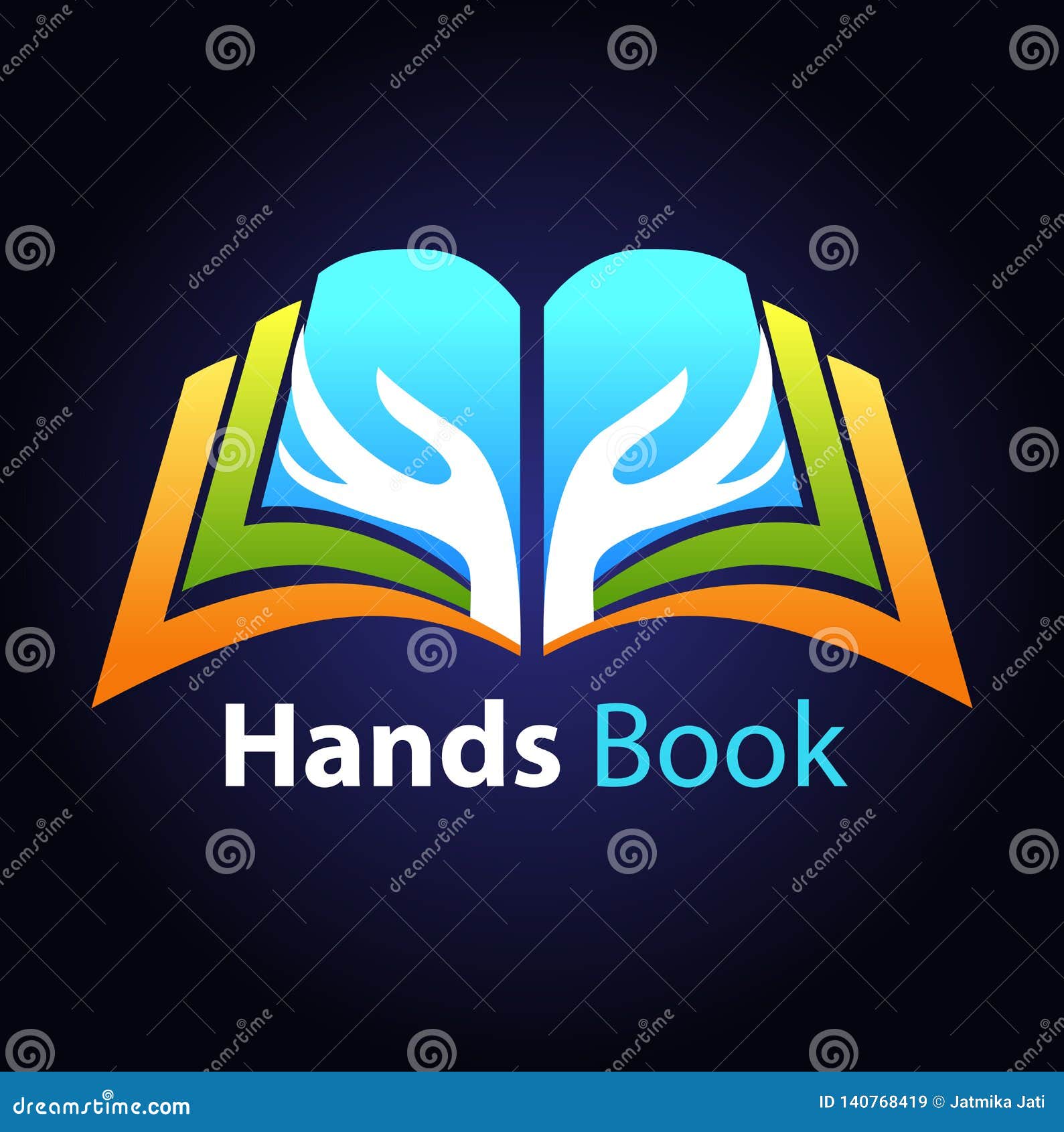Hands book symbol stock vector. Illustration of books - 140768419