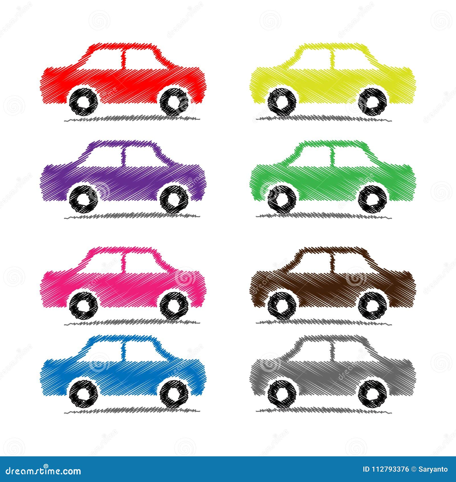 Vector Abstract Hatched Car in Rectangular. Flat Design Stock Vector ...