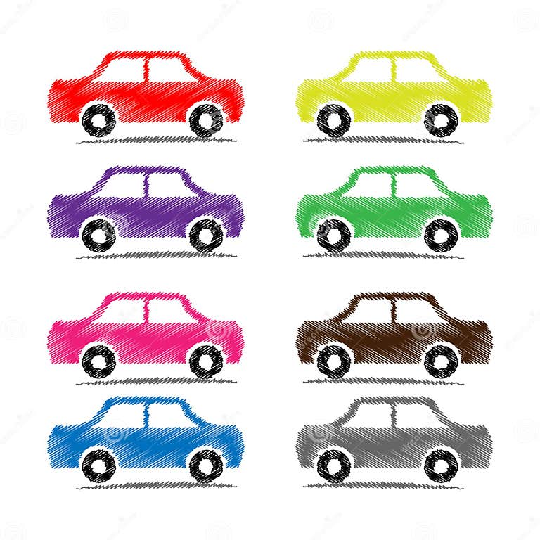 Vector Abstract Hatched Car in Rectangular. Flat Design Stock Vector ...