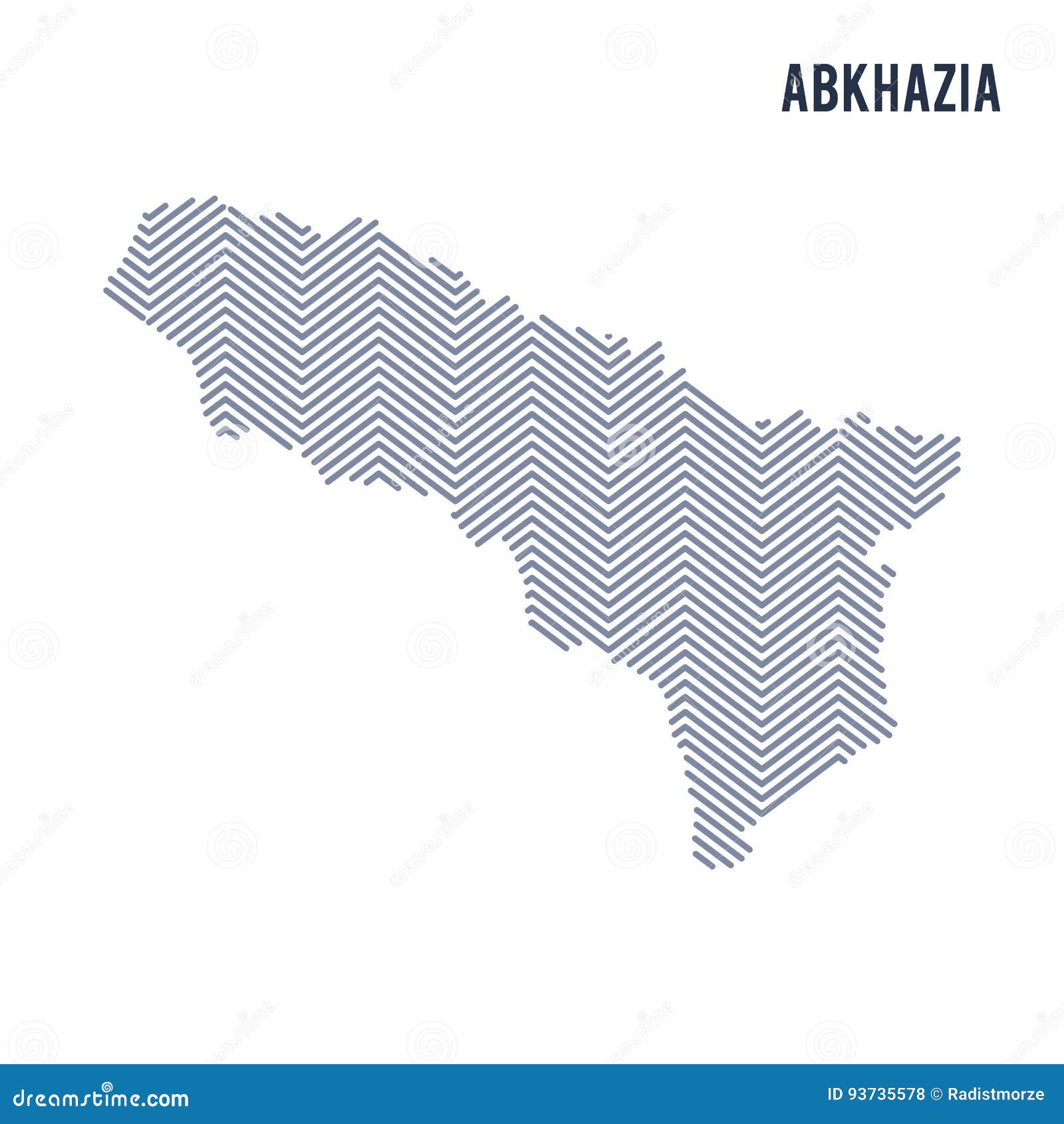 Abkhazia - Map Isolated On White Background. Outline Map. Vector Map ...